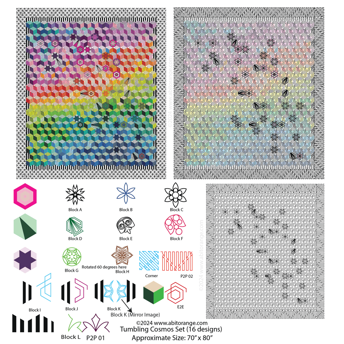 Tumbling Cosmos - digital quilting designs/patterns for longarm ...