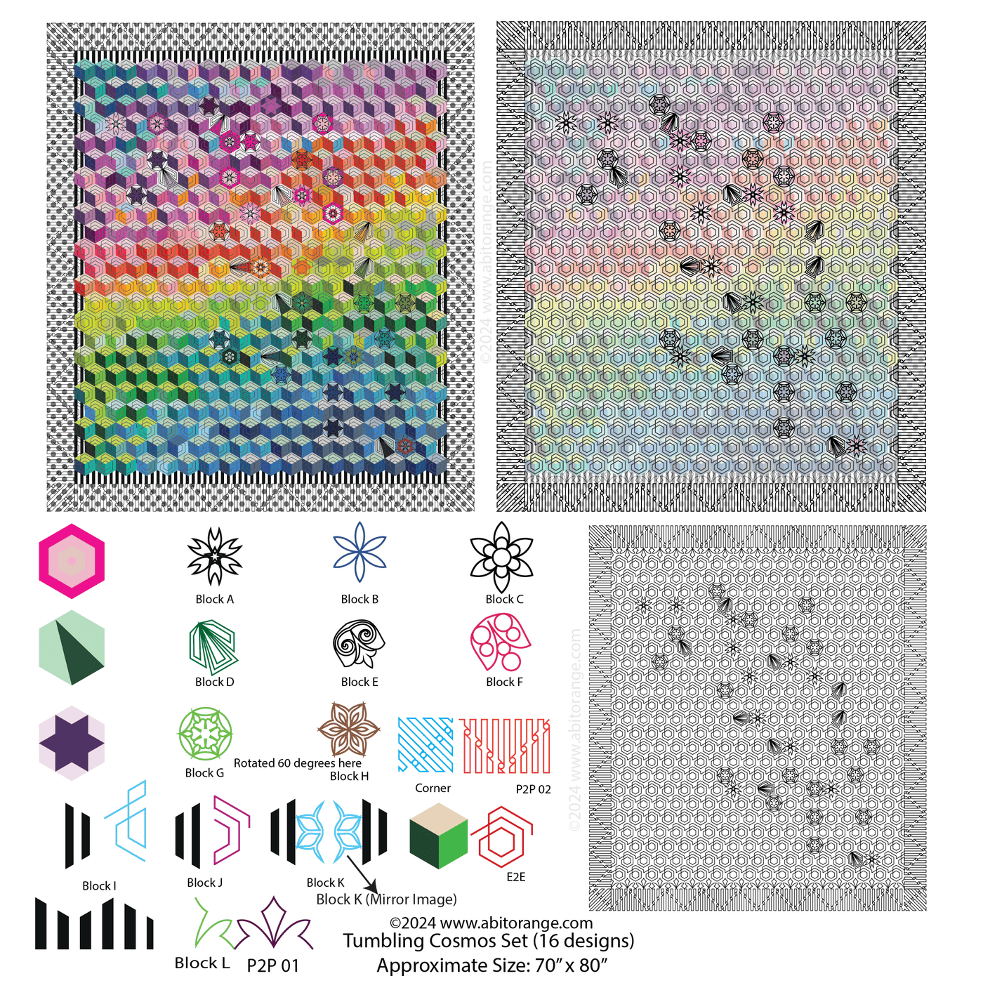 Tumbling Cosmos - digital quilting designs/patterns for longarm ...