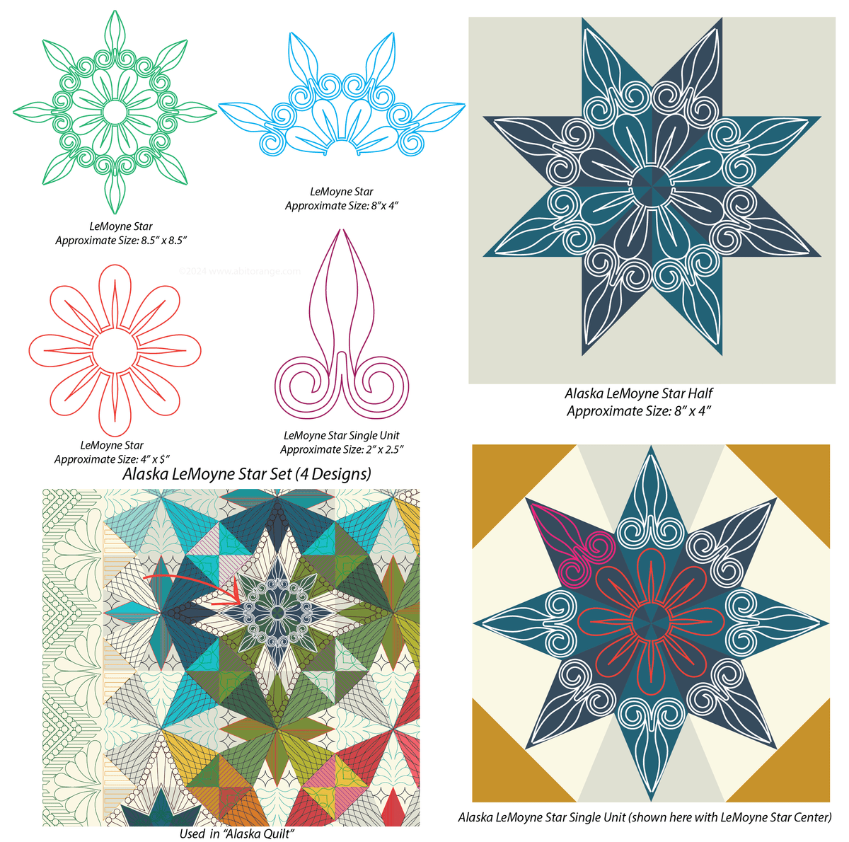 Alaska LeMoyne Star Set — A Bit Orange
