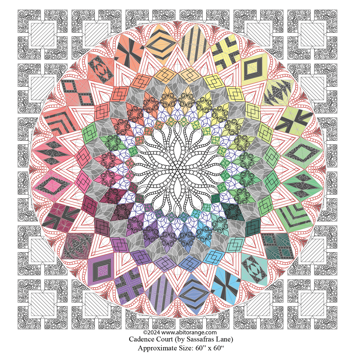 Cadence Court Longarm digital quilting design/pattern — A Bit Orange