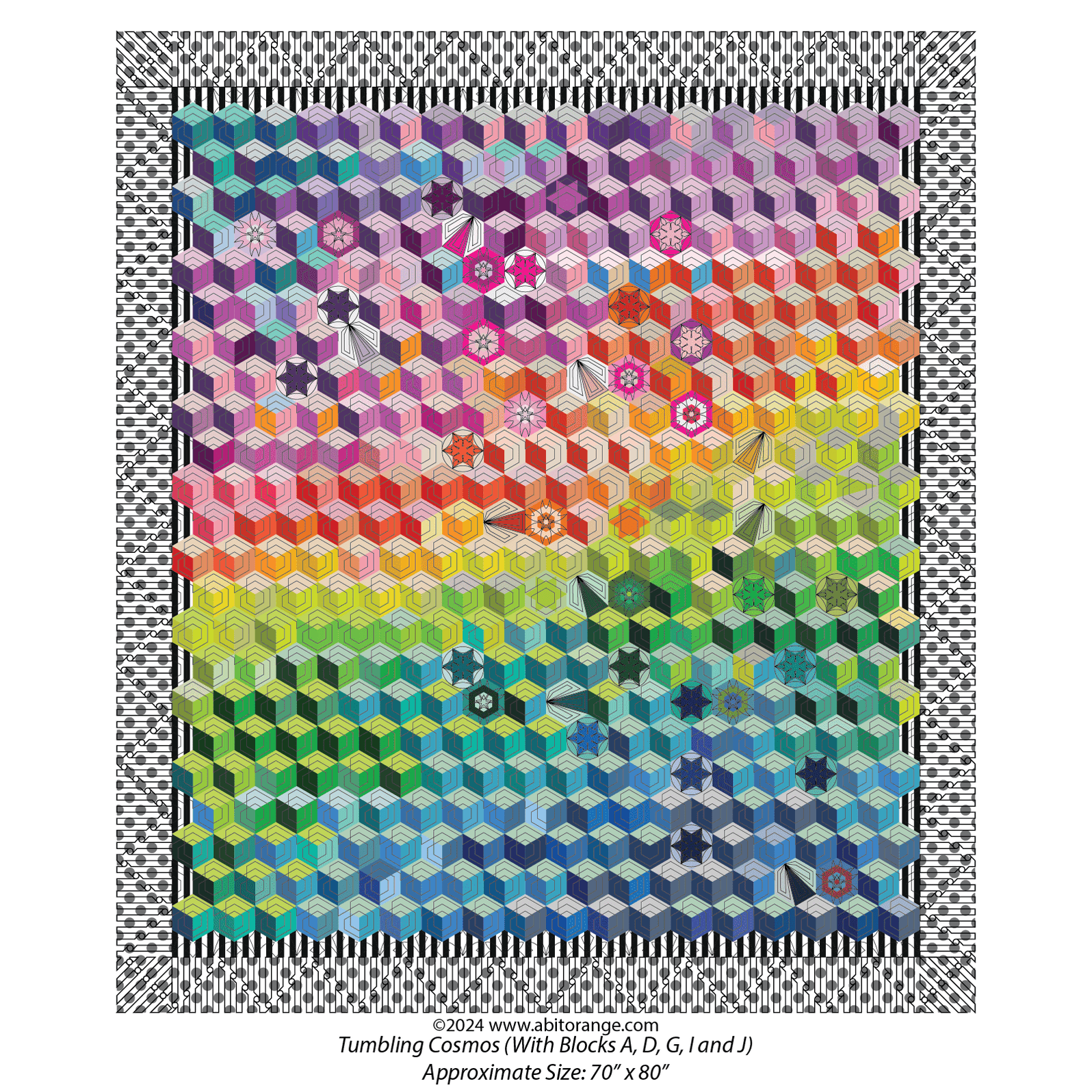 Tumbling Cosmos - digital quilting designs/patterns for longarm ...