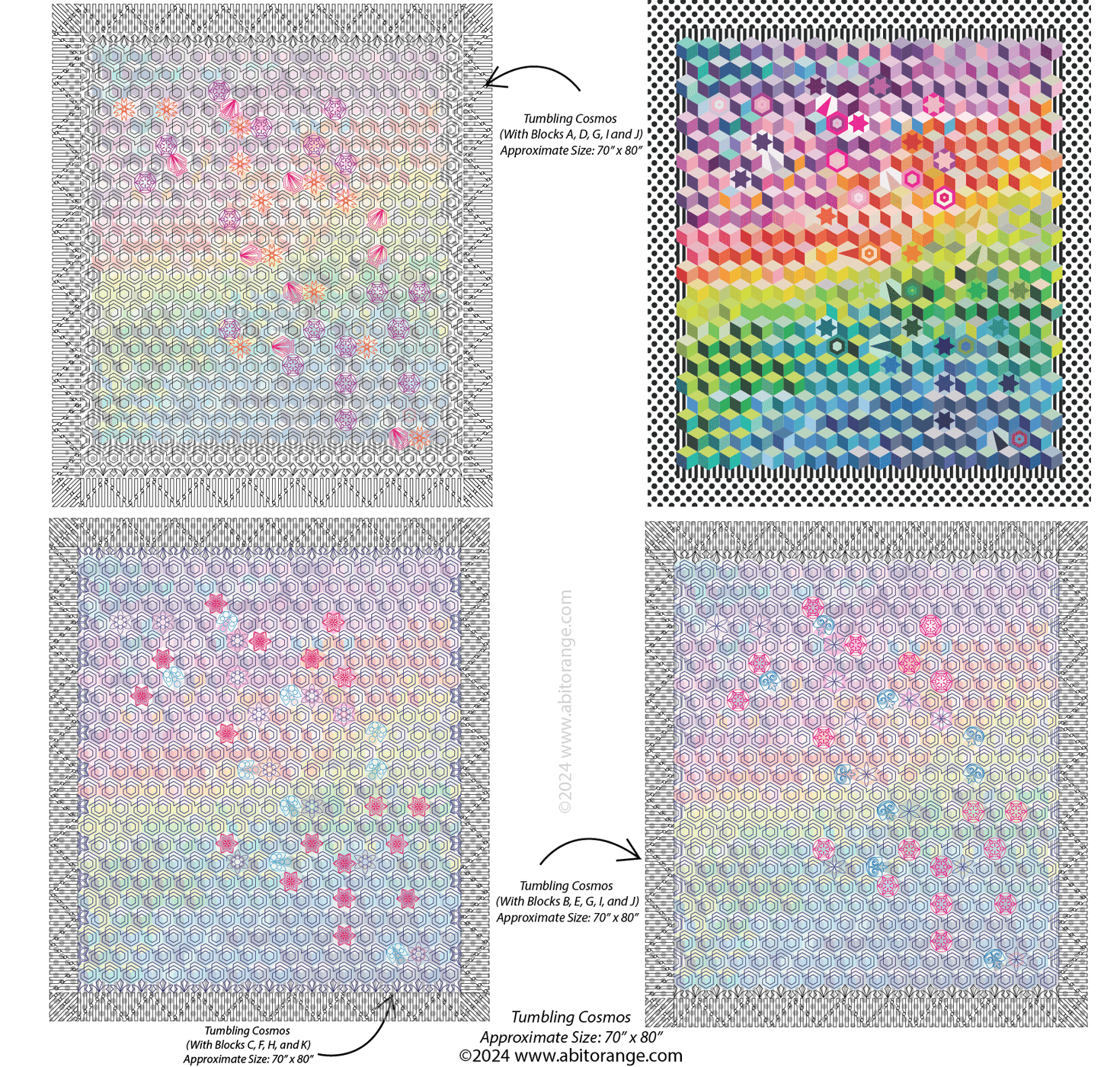 Tumbling Cosmos - digital quilting designs/patterns for longarm ...