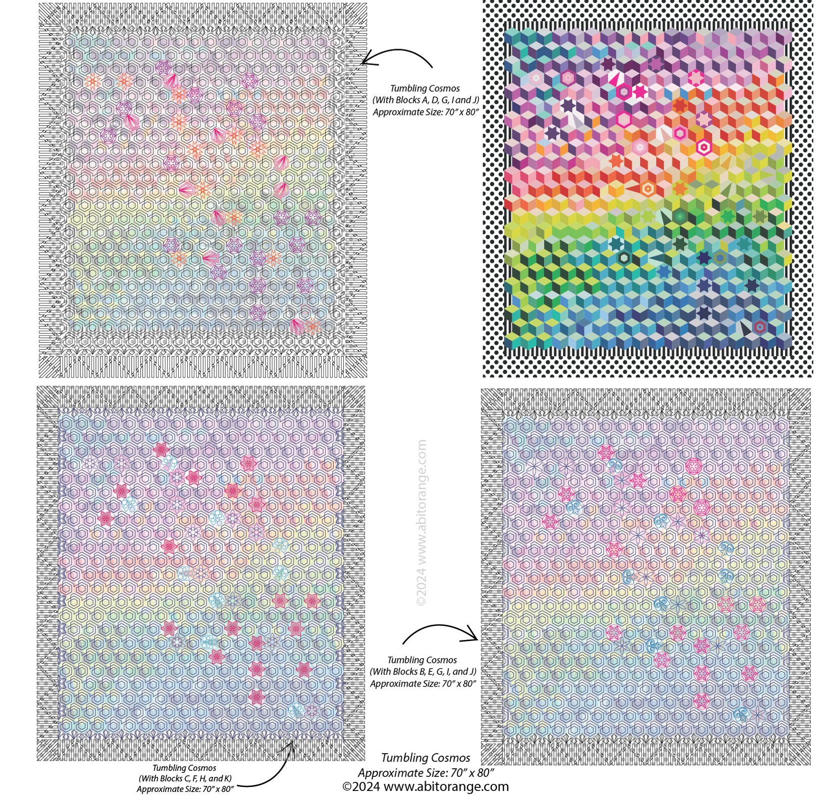 Tumbling Cosmos - digital quilting designs/patterns for longarm ...