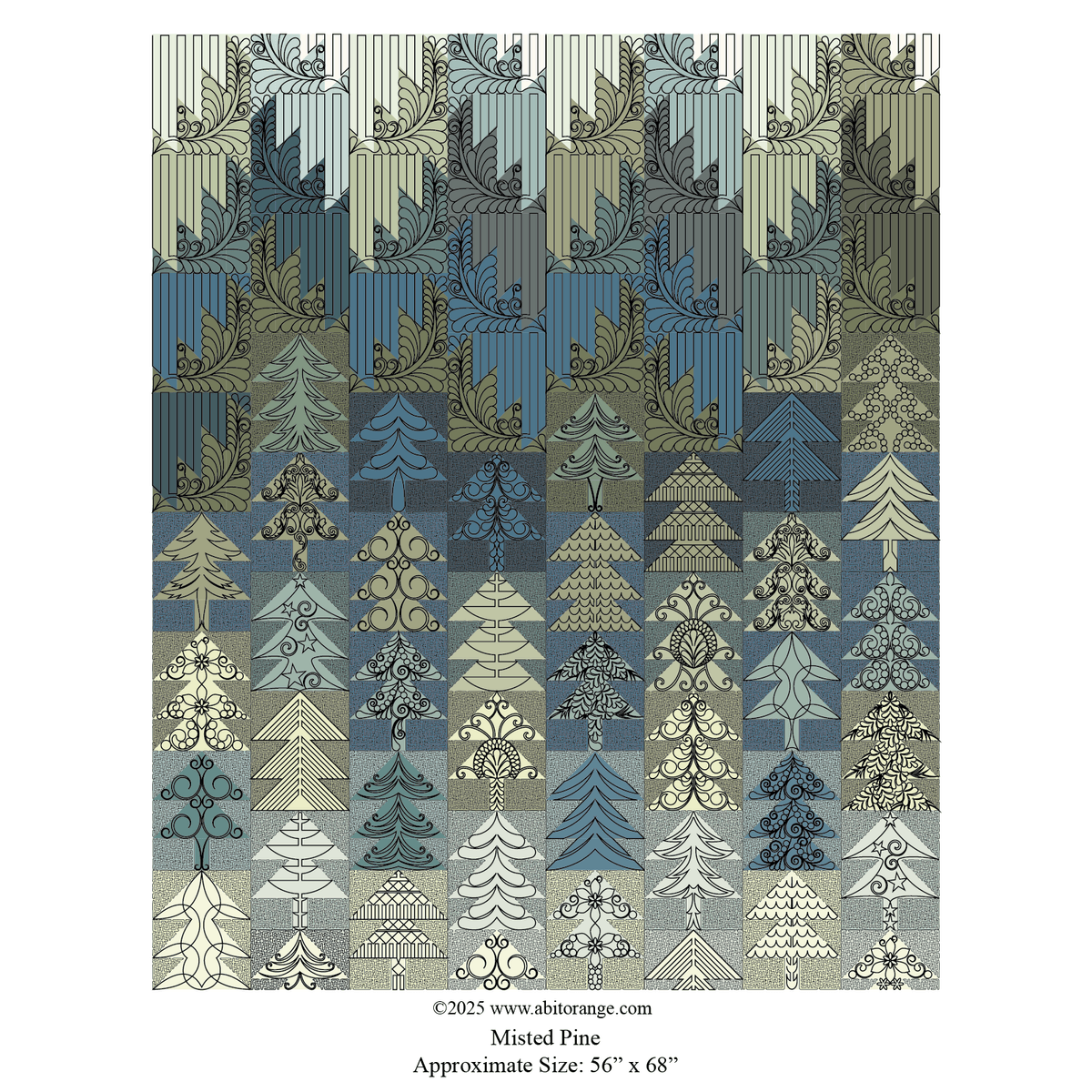 Misted Pines longarm quilting designs set — A Bit Orange