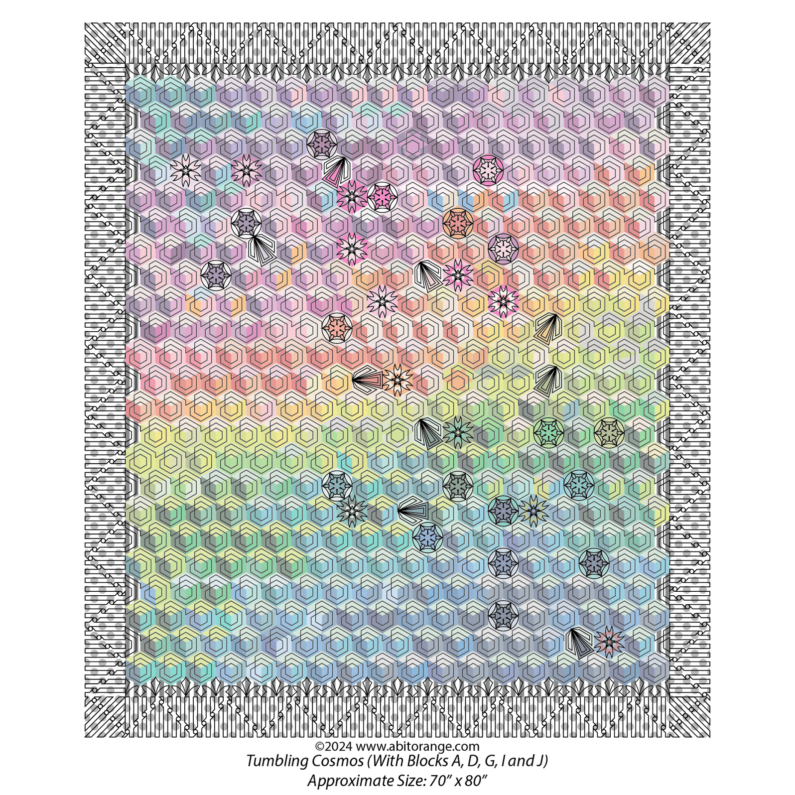 Tumbling Cosmos - digital quilting designs/patterns for longarm ...