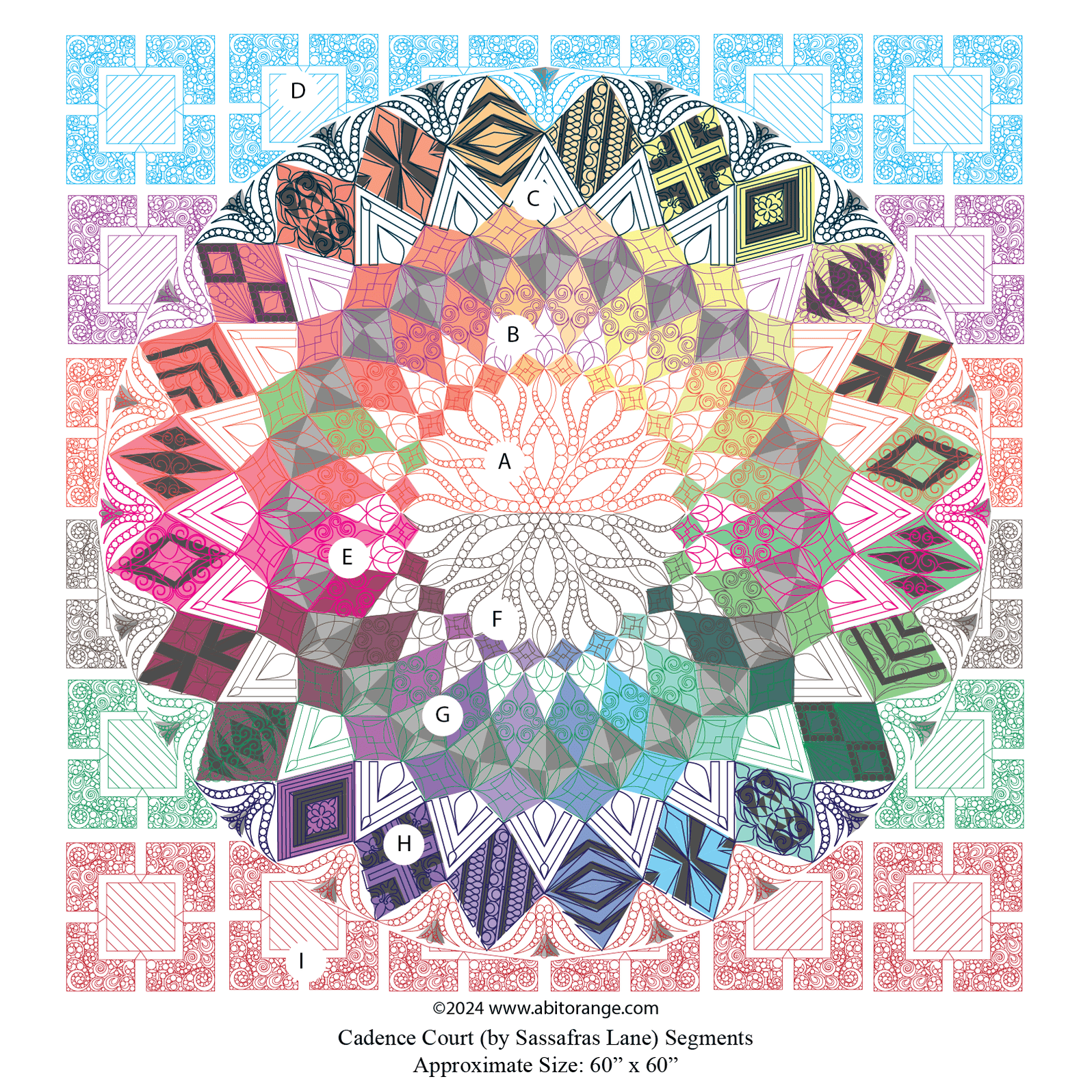 Cadence Court Longarm digital quilting design/pattern — A Bit Orange