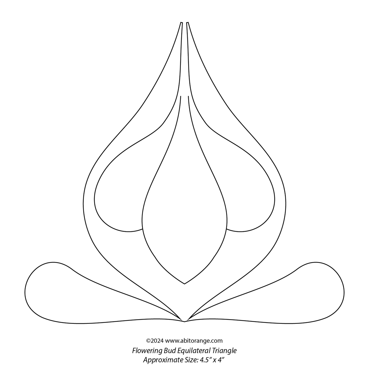 Flowering Bud Equilateral Triangle — A Bit Orange