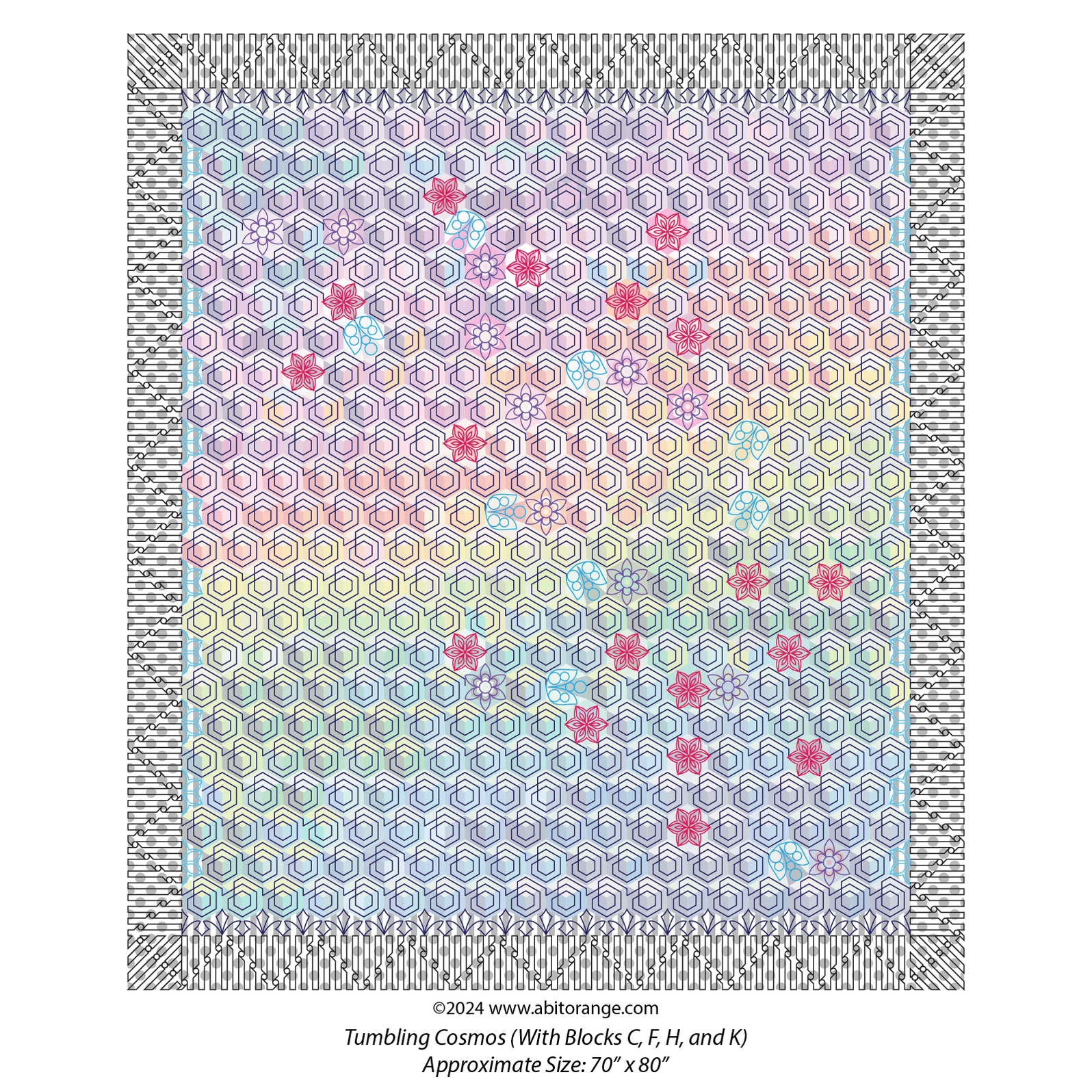 Tumbling Cosmos - digital quilting designs/patterns for longarm ...