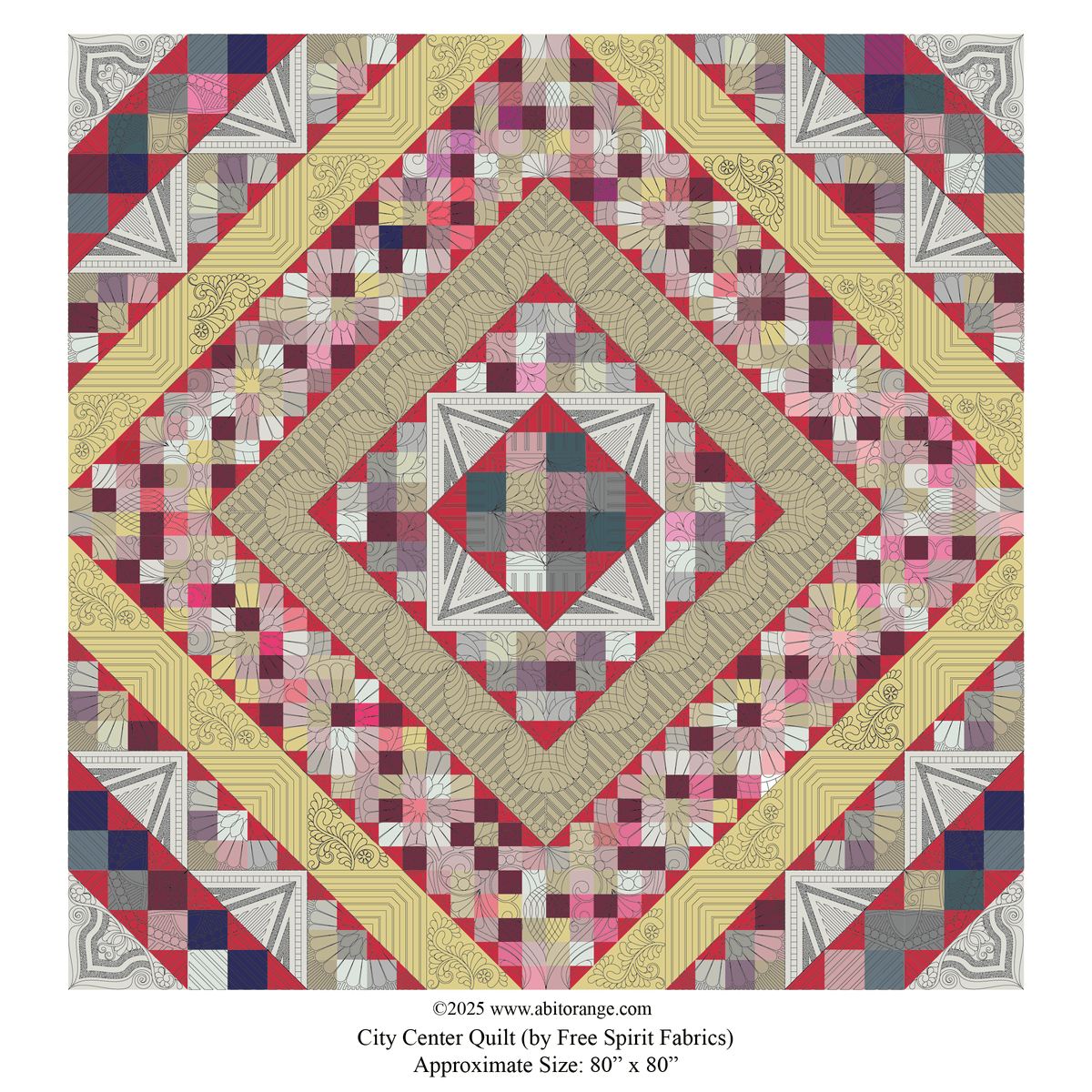 City Center Quilt - Longarm computerized quilting design — A Bit Orange