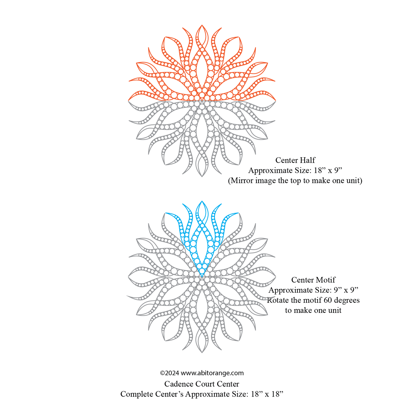 Cadence Court Longarm digital quilting design/pattern — A Bit Orange