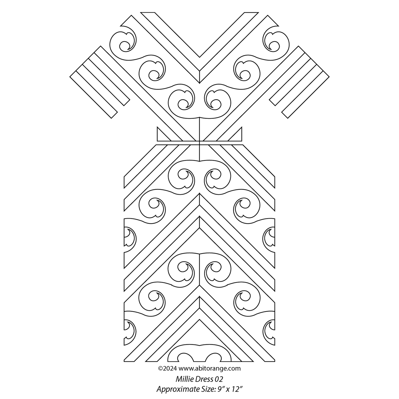 Millie's Dresses Quilt digital designs for longarm computerized machine ...