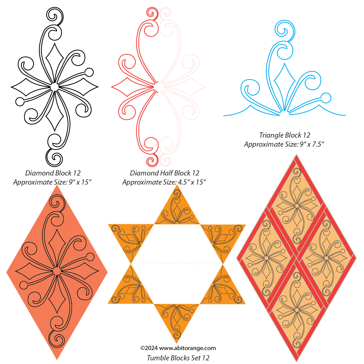 Tumble Blocks Set 12 — A Bit Orange