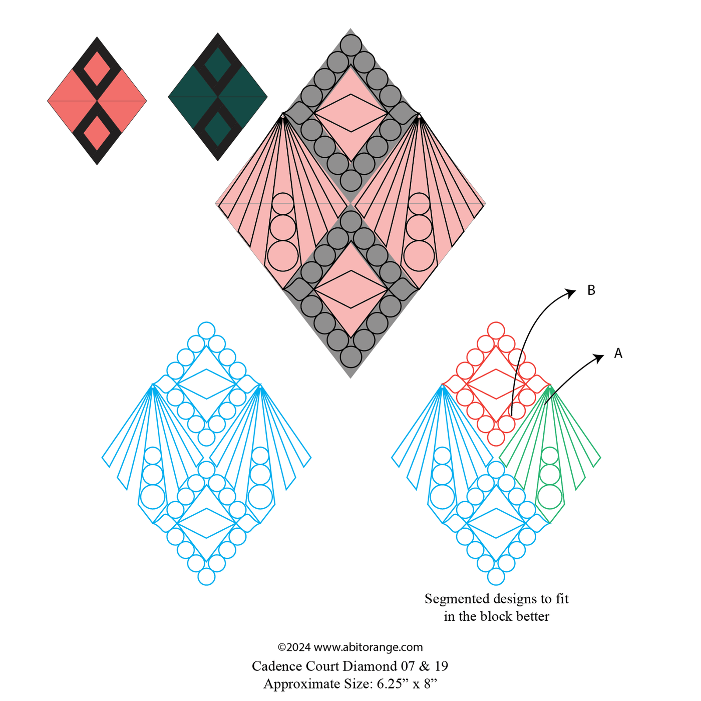 Cadence Court Longarm digital quilting design/pattern — A Bit Orange