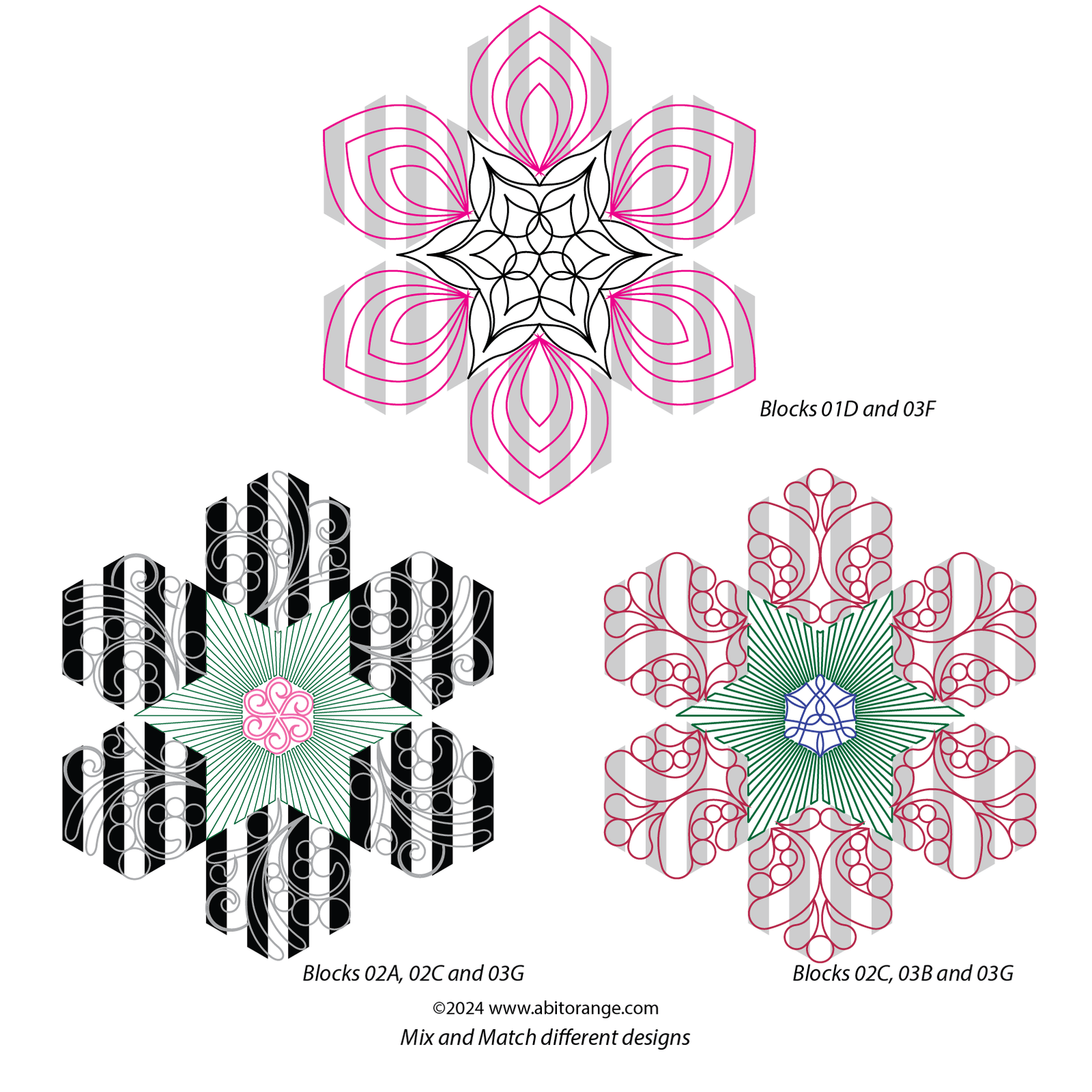 Inner Cube by Sew Jodi Longarm quilting Designs set — A Bit Orange