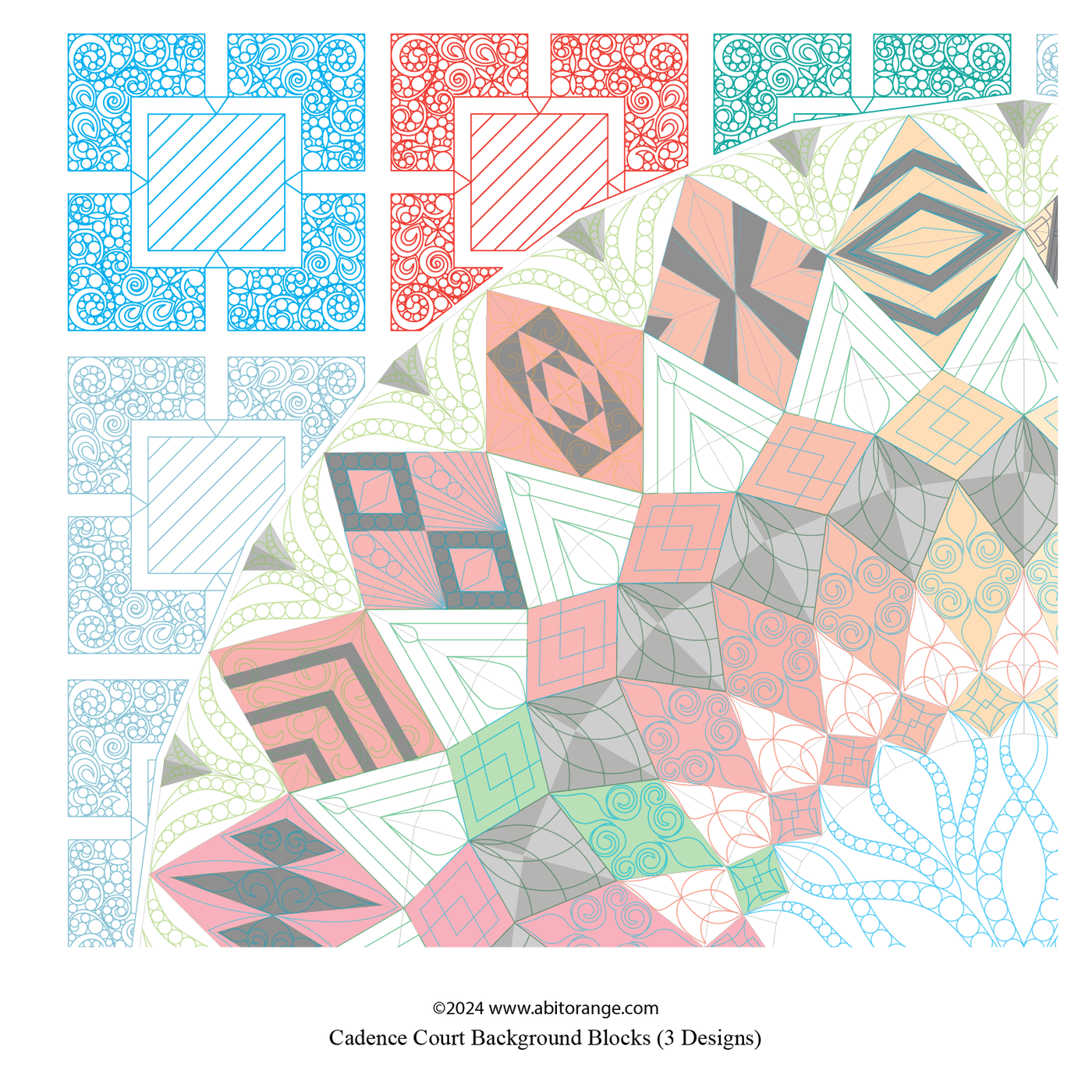 Cadence Court Longarm digital quilting design/pattern — A Bit Orange