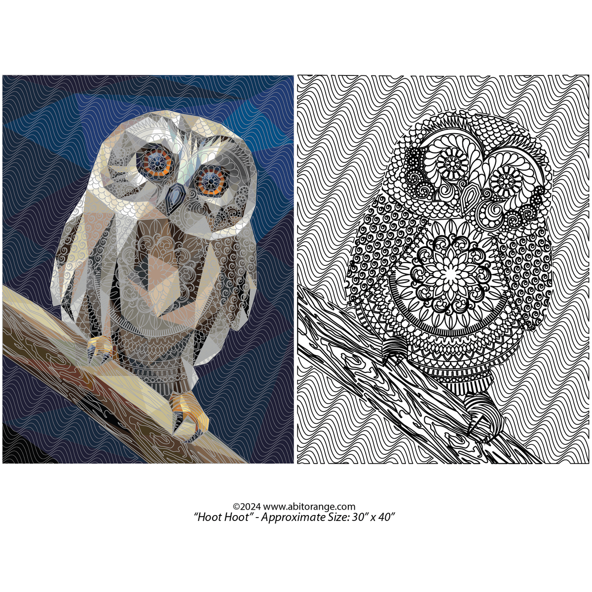 Hoothoot Ullu - Digital Quilting design/pattern for Little Hooter by ...