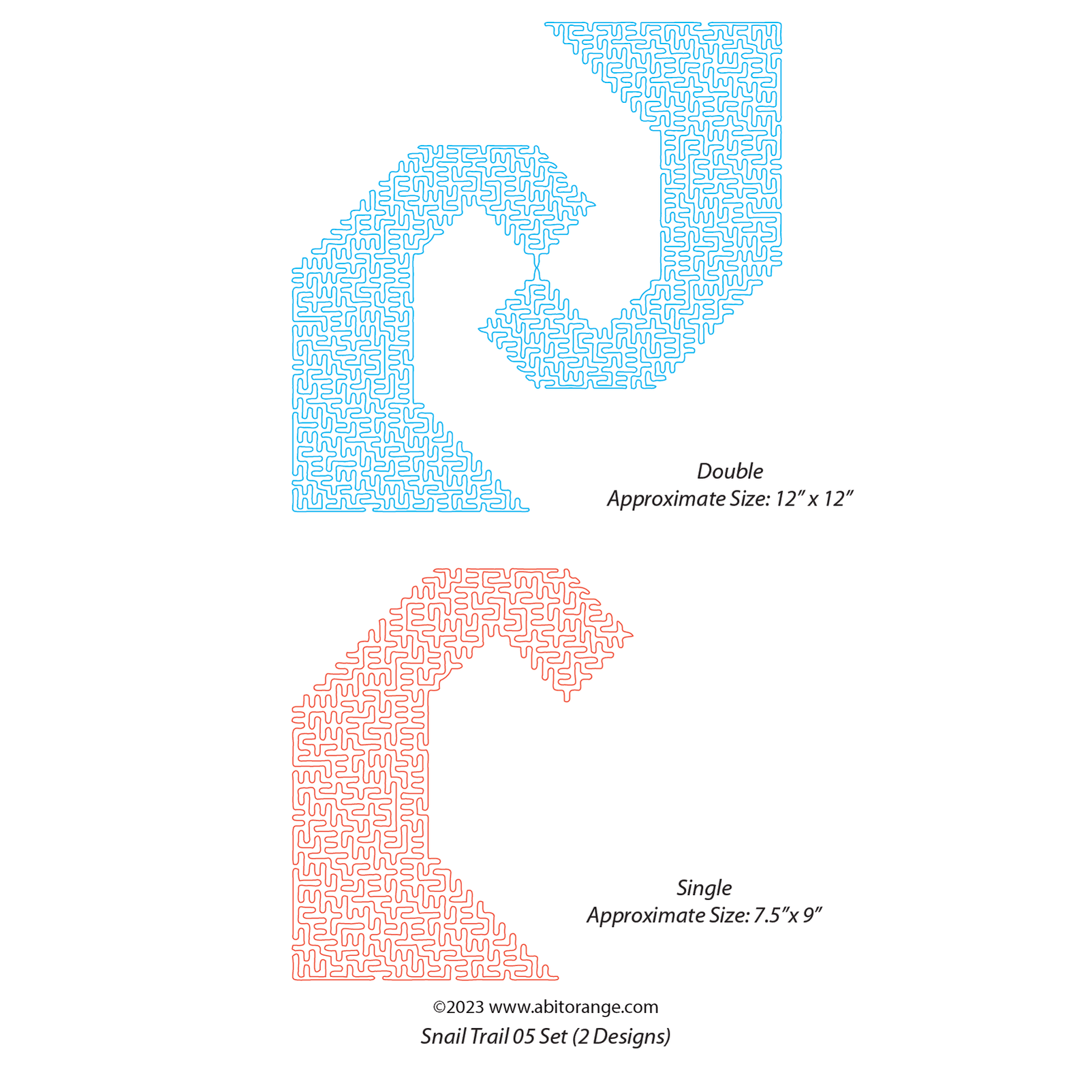 Snail Trail Block Quilt - Digital design for longarm machine quilting ...