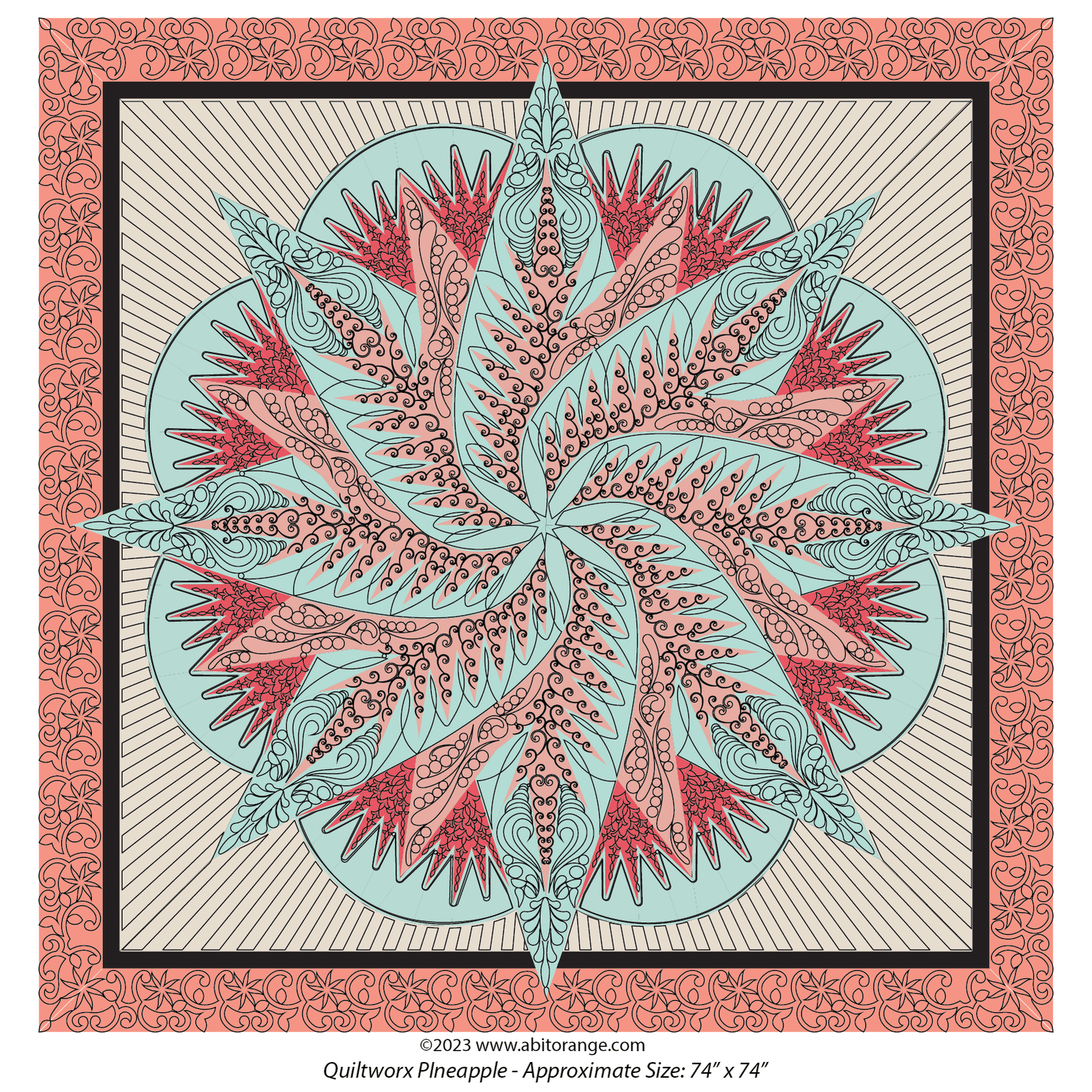 Quiltworx Pineapple Digital Quilting designs for longarm computerized ...