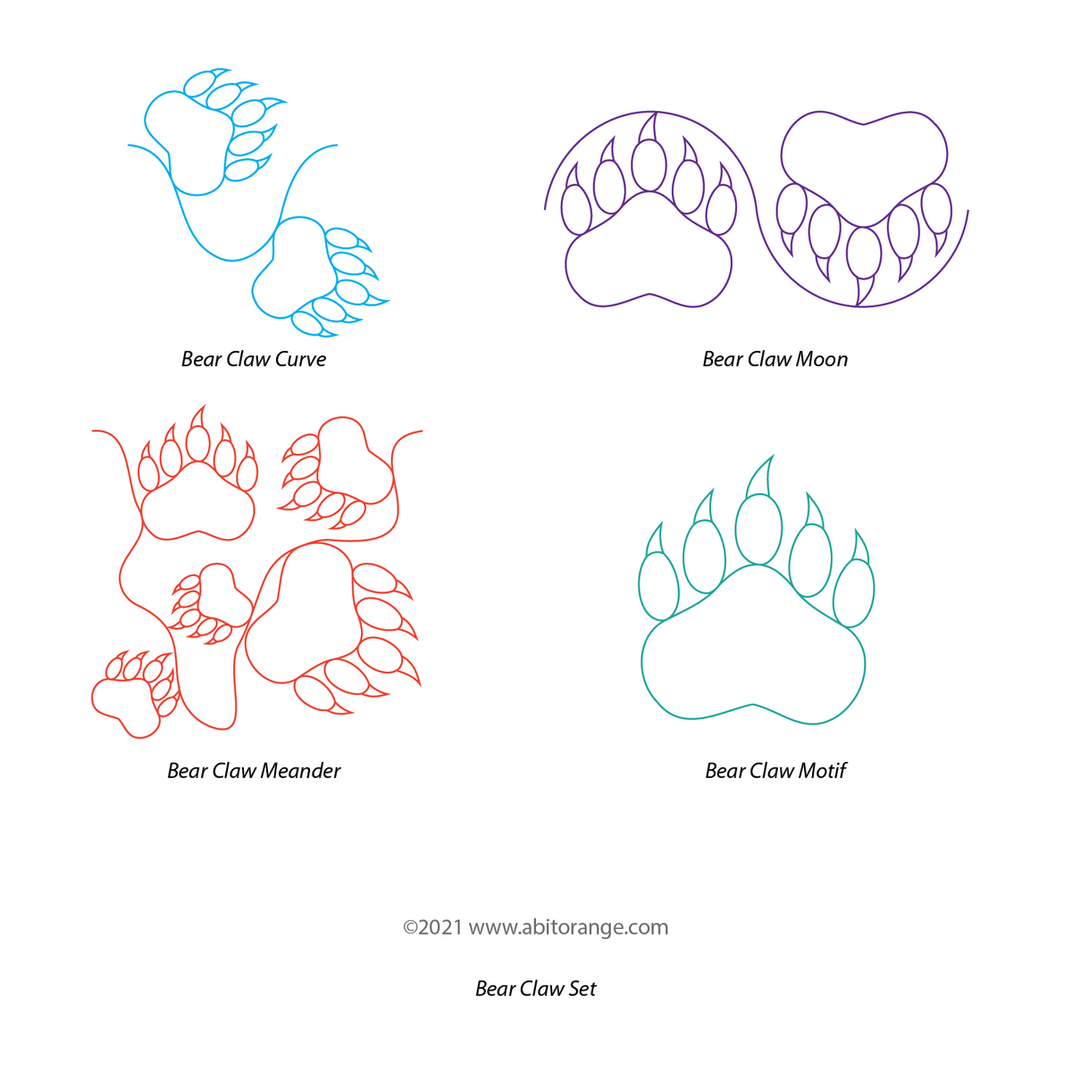 Bear Claw SET (4 Designs) — A Bit Orange