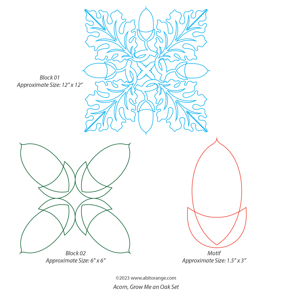 Acorn Grow Me an Oak - Digital quilting designs for longarm machine ...