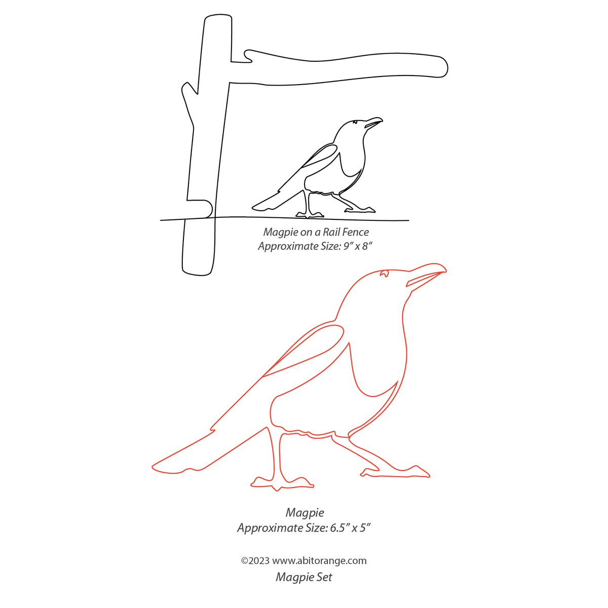 Magpie on a Rail Fence Digital Quilt Pattern/design for longarm ...