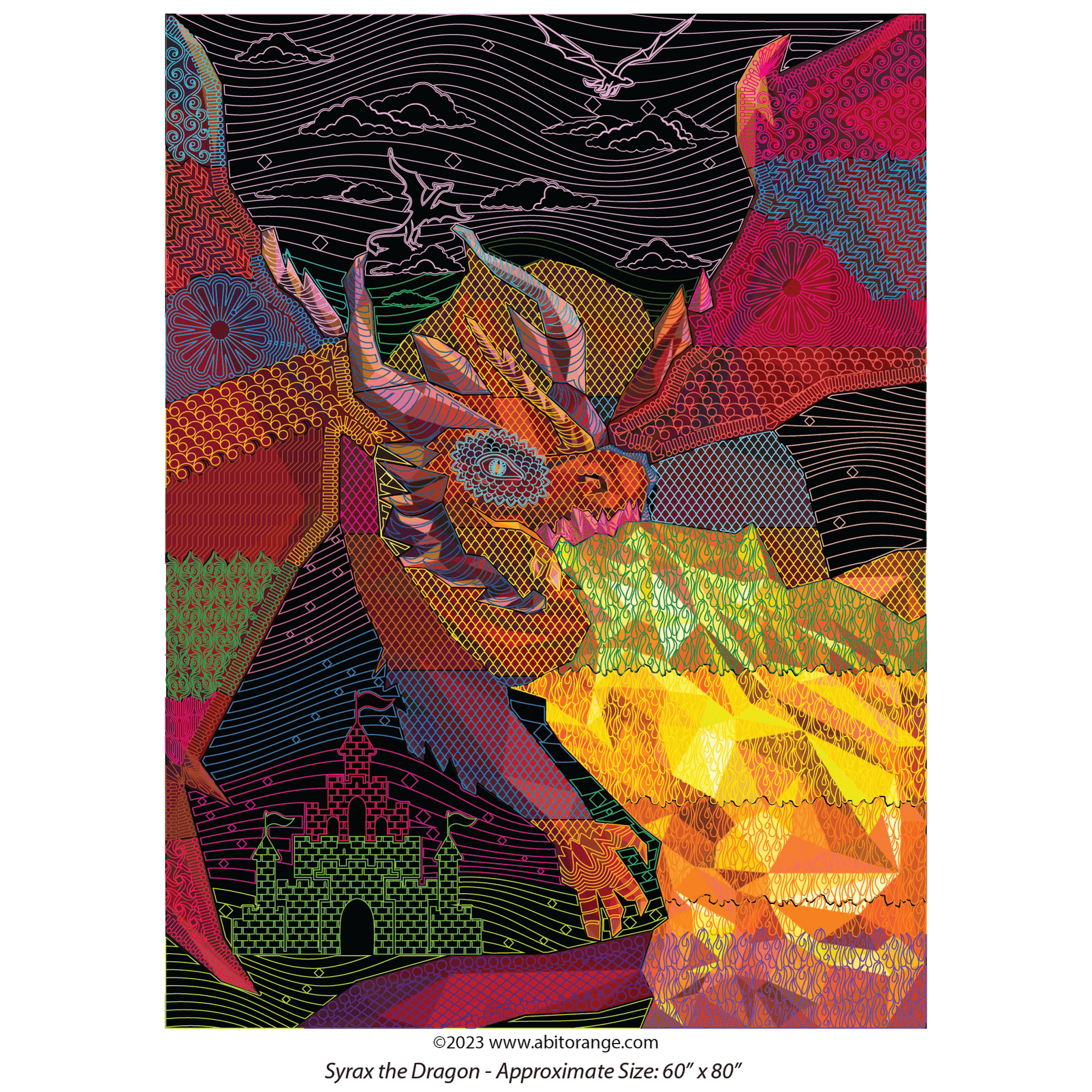 Syrax the Dragon Digital quilting design for Toasty the Dragon by Legit ...