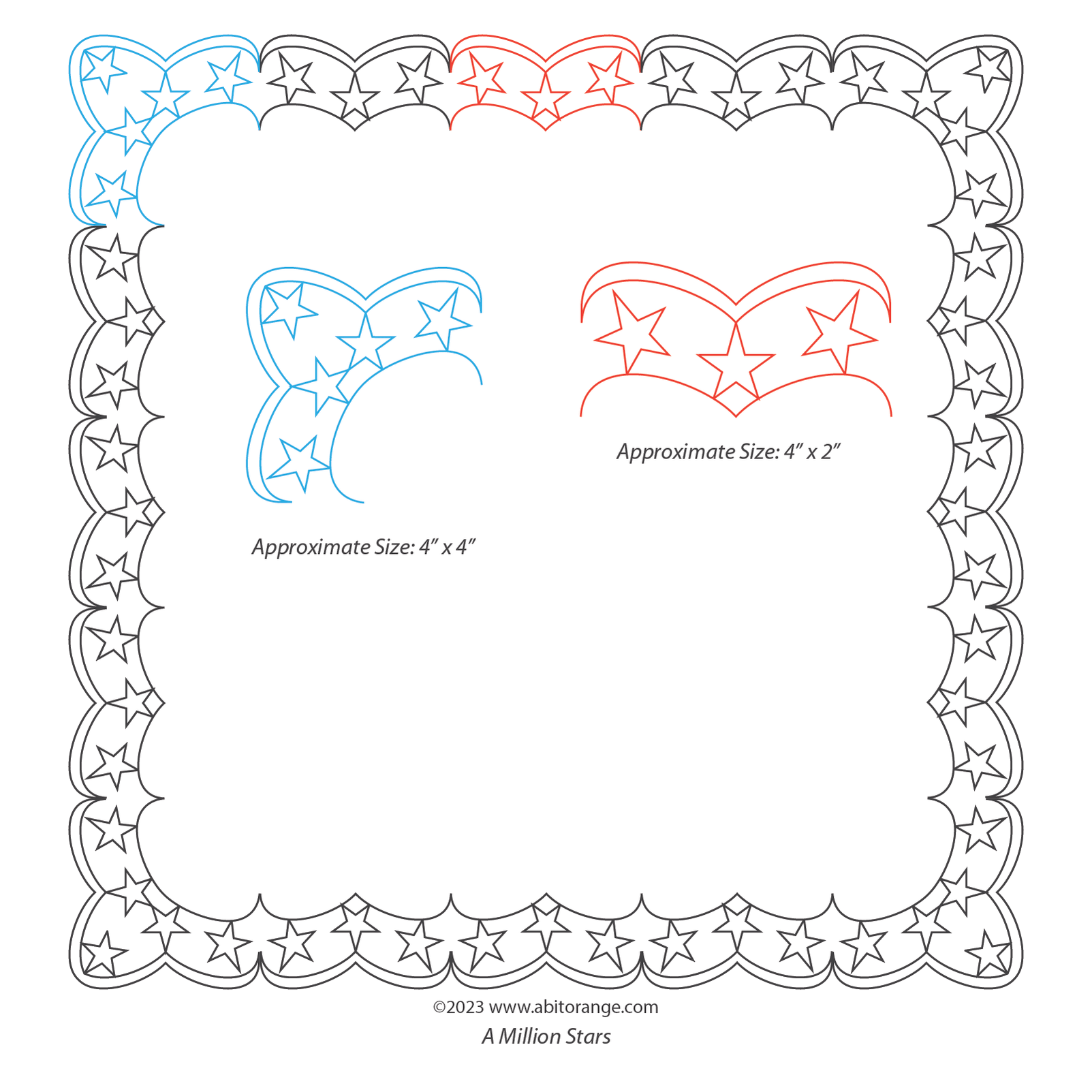 A Million Star - Border and Corner E2E digital quilting design/pattern — A Bit Orange
