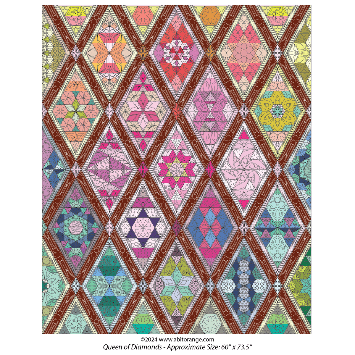 Queen of Diamonds digital quilting designs set for embroidery machines ...