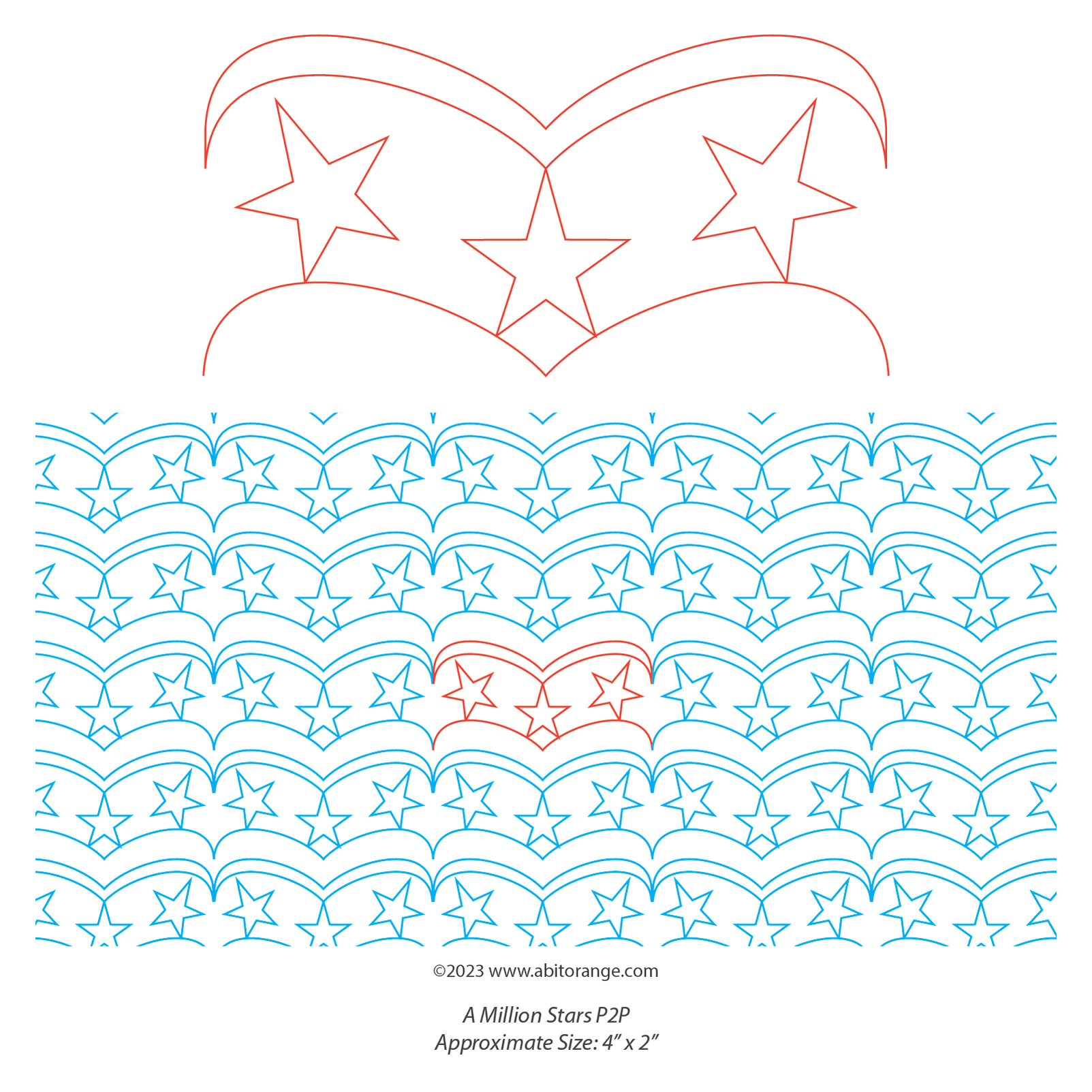 A Million Star - Border and Corner E2E digital quilting design/pattern — A Bit Orange