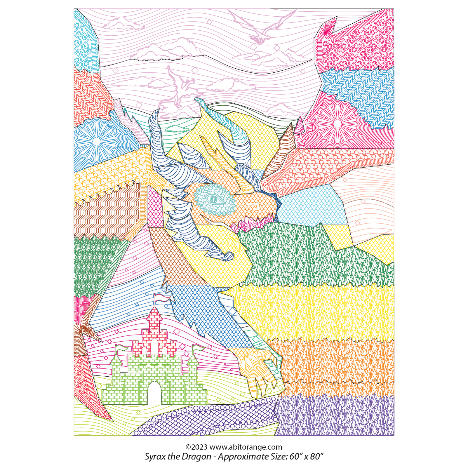 Syrax the Dragon Digital quilting design for Toasty the Dragon by Legit ...