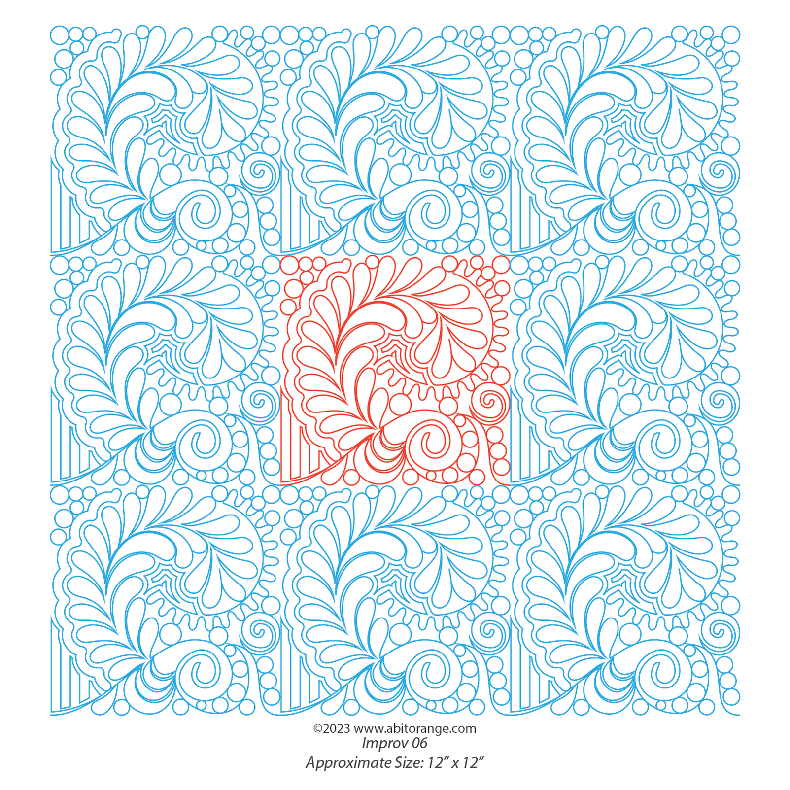 Improv 06 - Free motion like texture E2E digital quilt designs for longarm — A Bit Orange