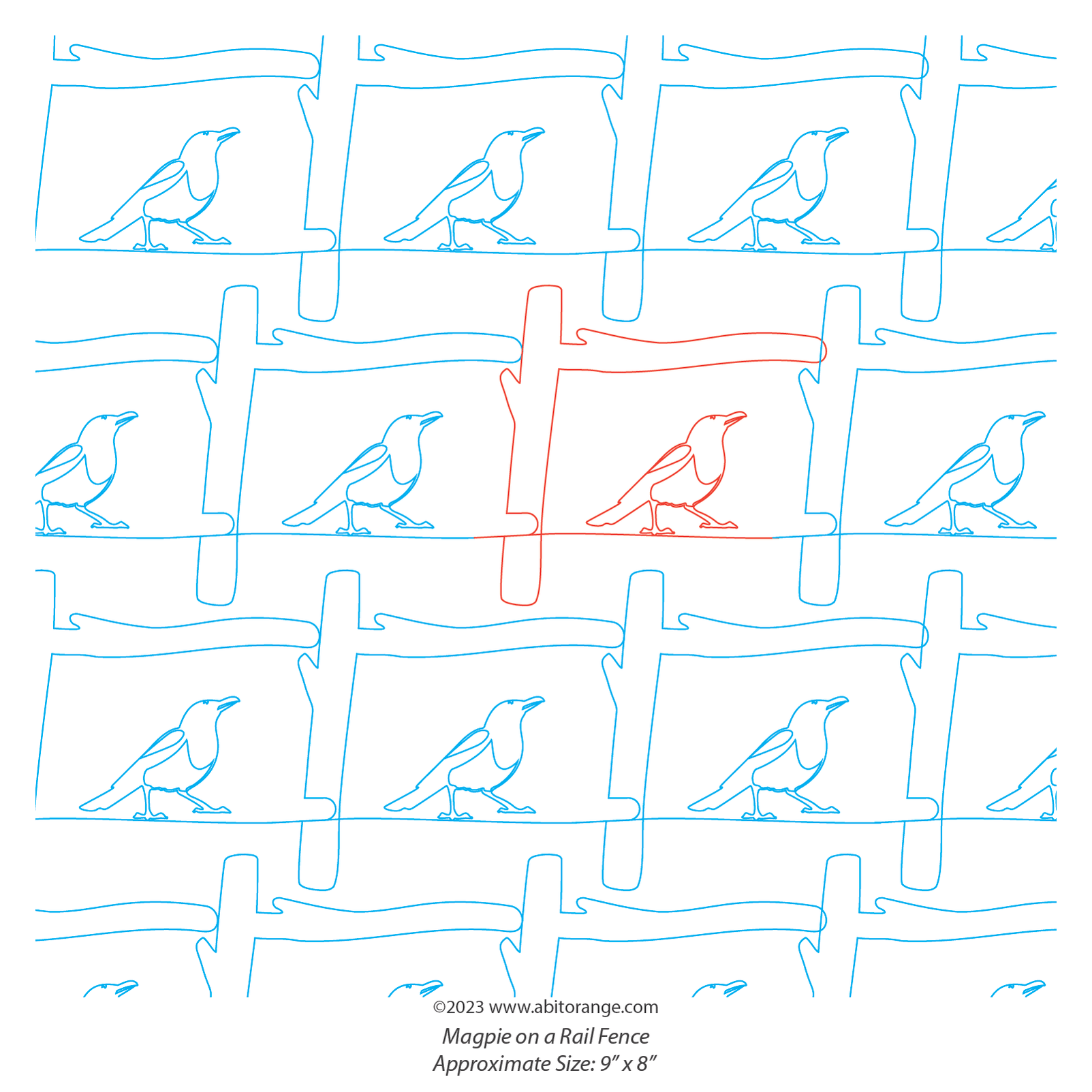 Magpie on a Rail Fence Digital Quilt Pattern/design for longarm ...
