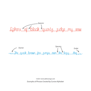 Cursive Alphabets Set — A Bit Orange