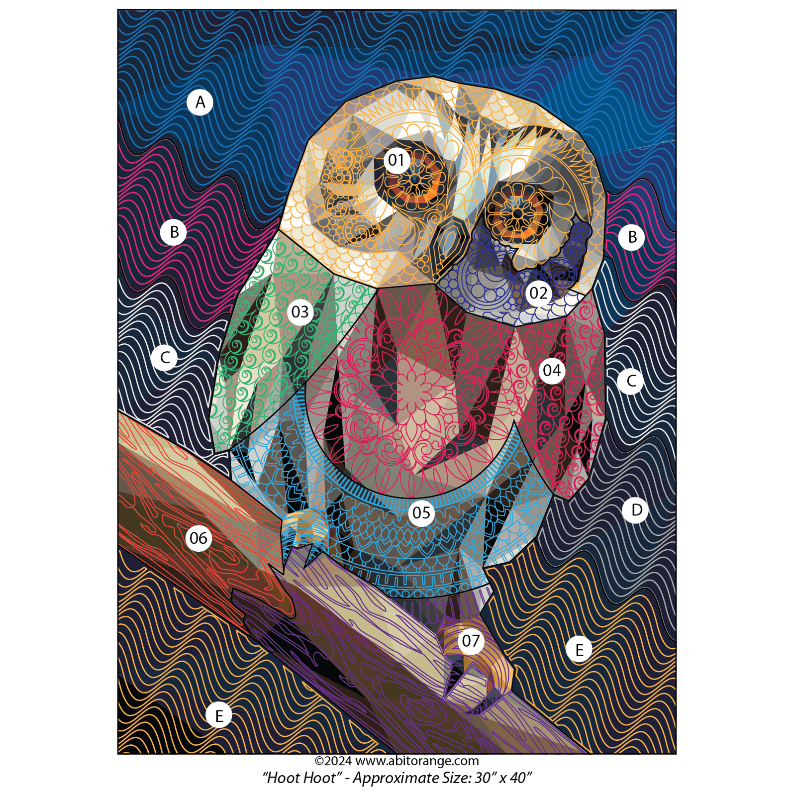 Hoothoot Ullu - Digital Quilting design/pattern for Little Hooter by ...