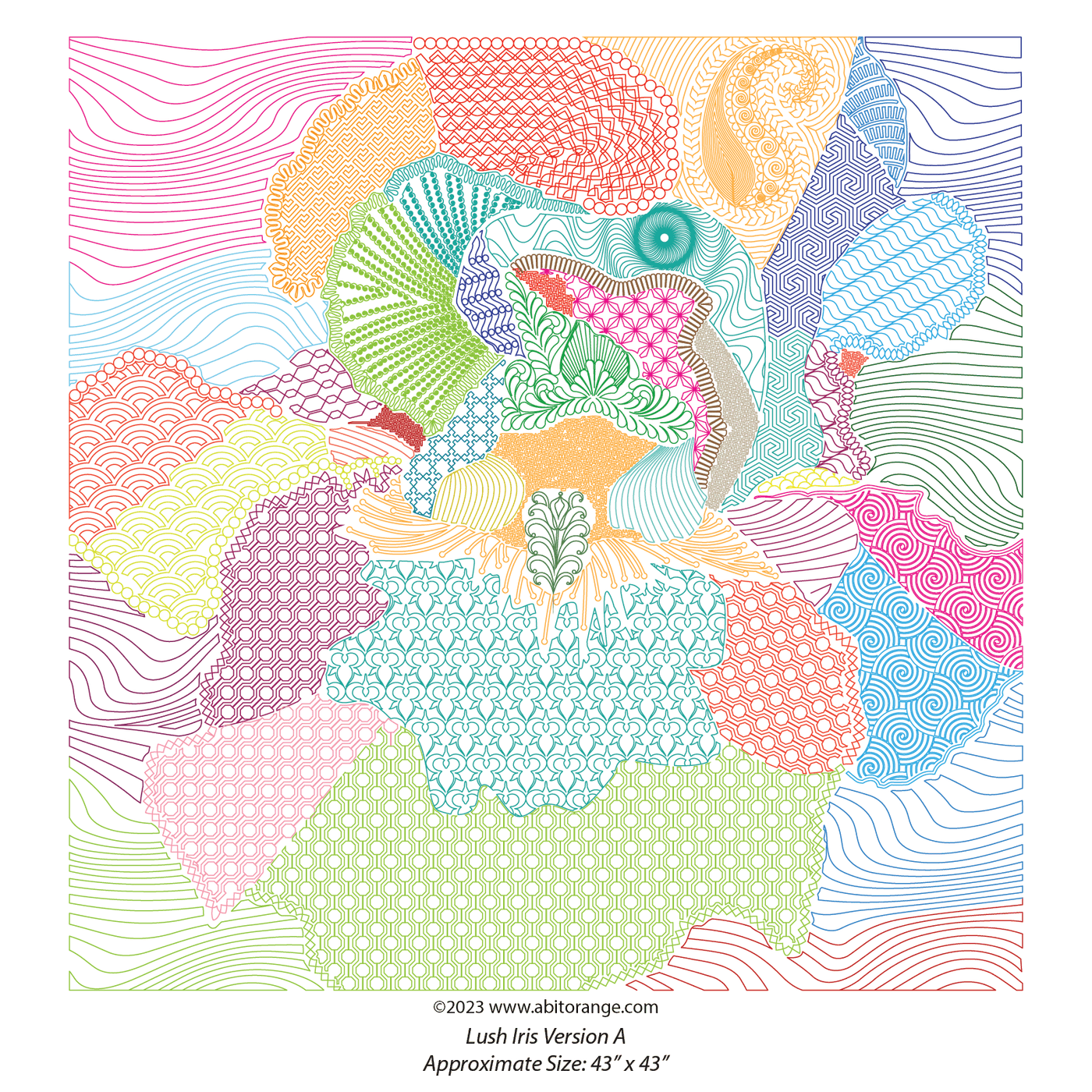 Lush Iris Longarm Digital Quilting Patterns set for Lush by Northcott ...