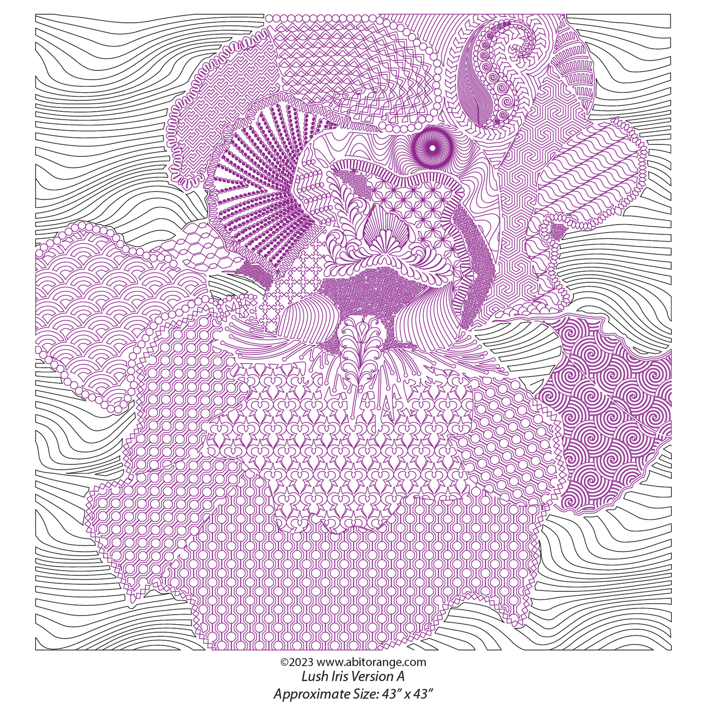 Lush Iris Longarm Digital Quilting Patterns set for Lush by Northcott ...