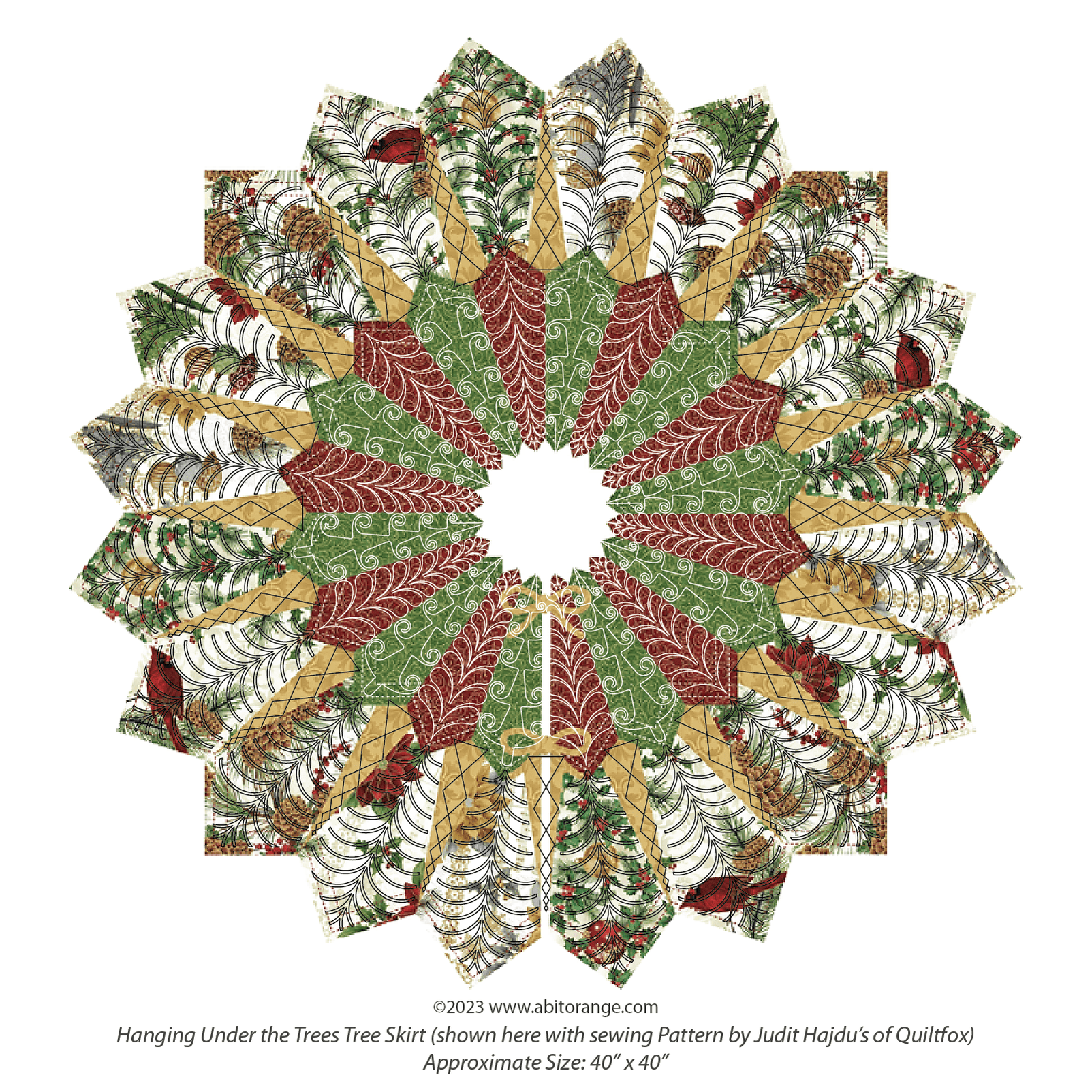 Hanging under the Tree Skirt Digital Quilt Pattern for longarm machines ...