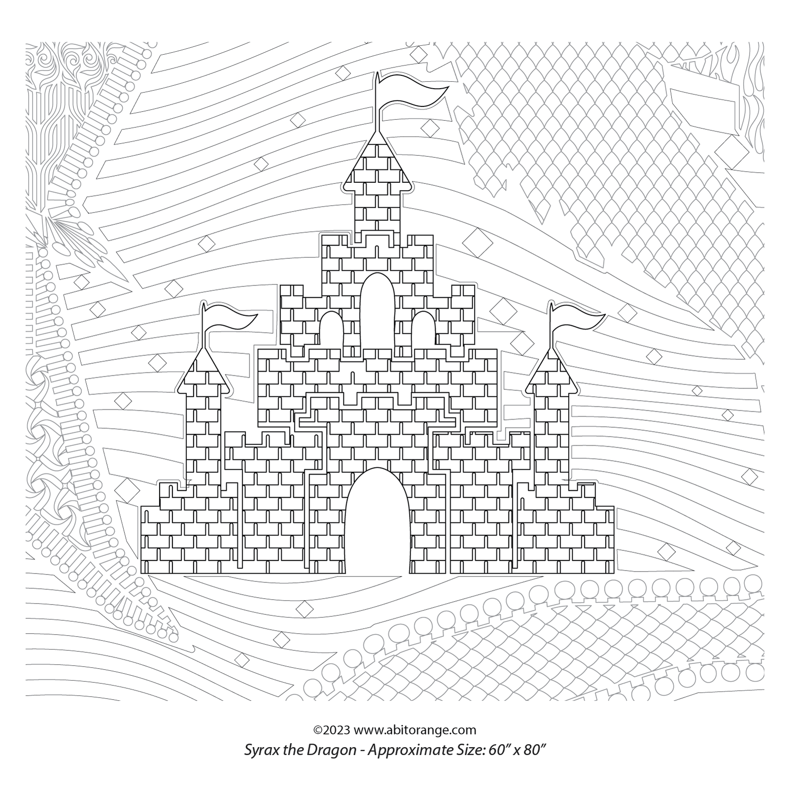 Syrax the Dragon Digital quilting design for Toasty the Dragon by Legit ...