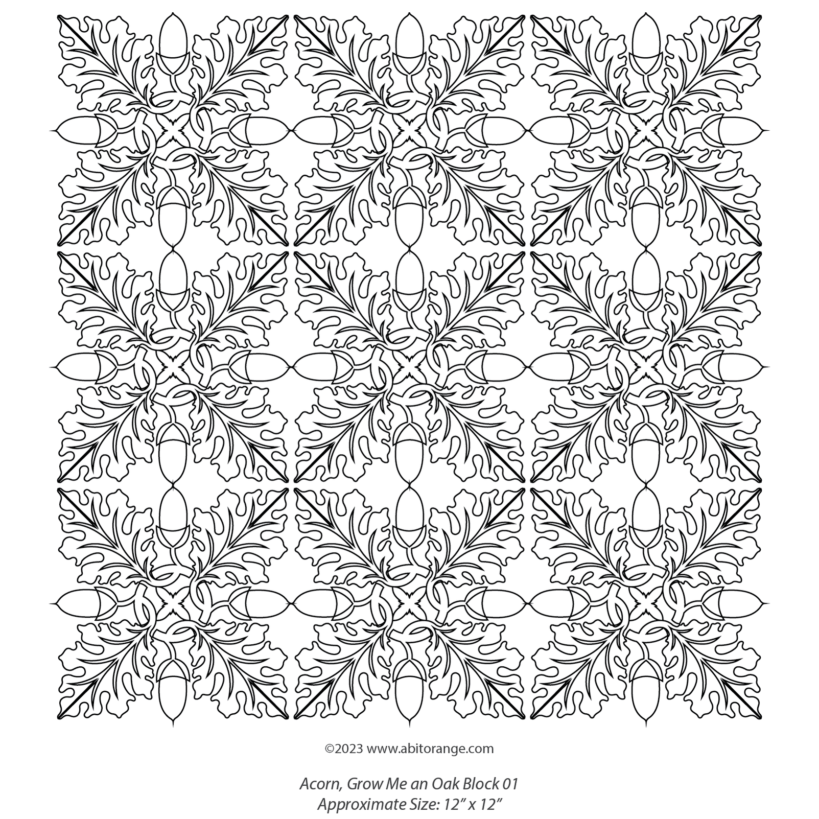 Acorn Grow Me an Oak - Digital quilting designs for longarm machine ...