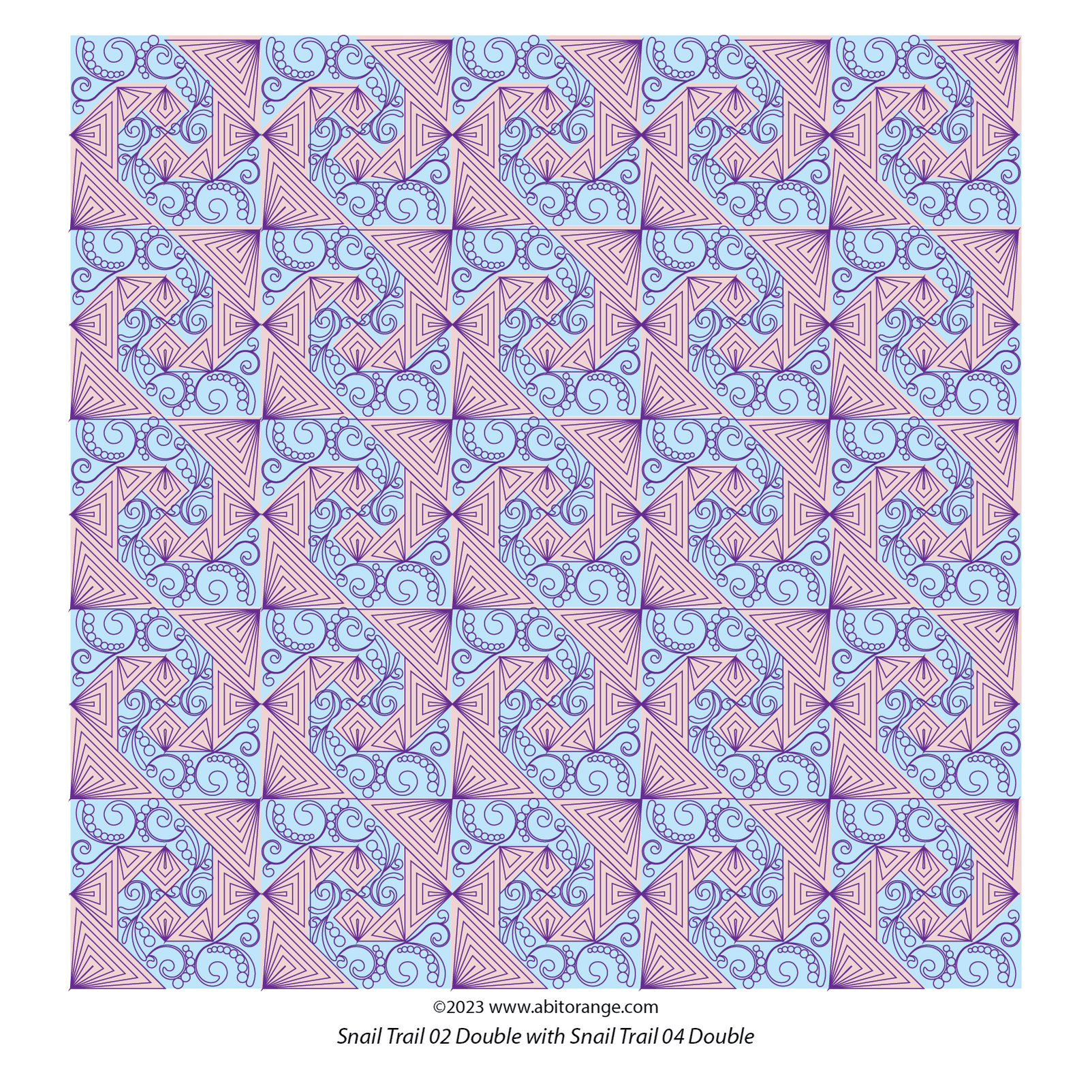 Snail Trail Block Quilt - Digital design for longarm machine quilting ...