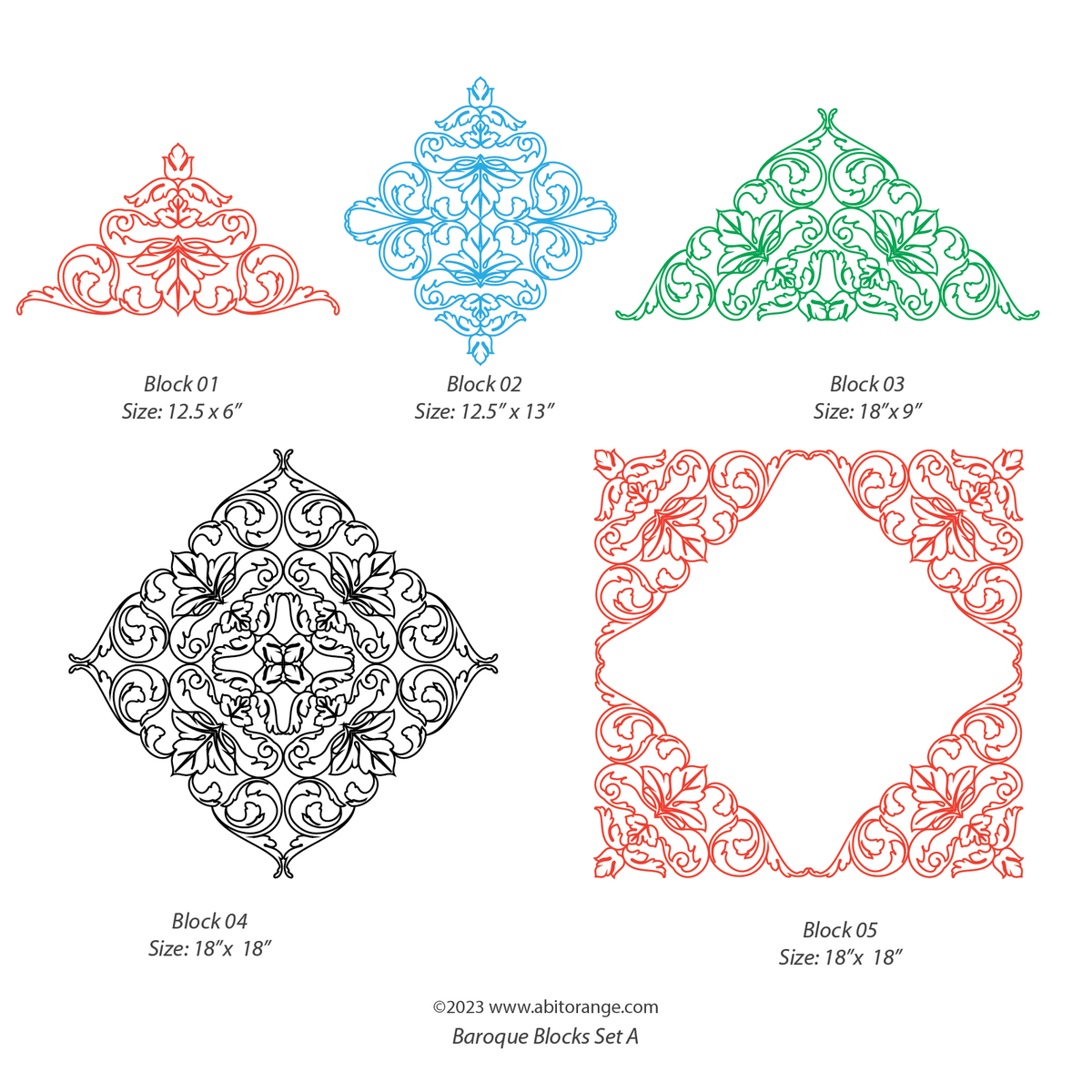 Baroque Blocks Set A — A Bit Orange