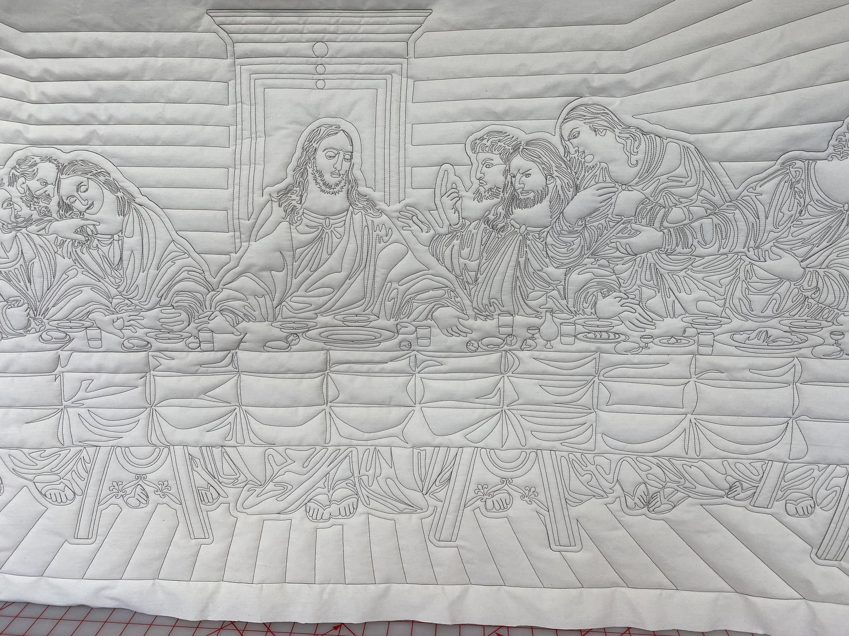 The Last Supper (Embroidery on Longarm Version) — A Bit Orange