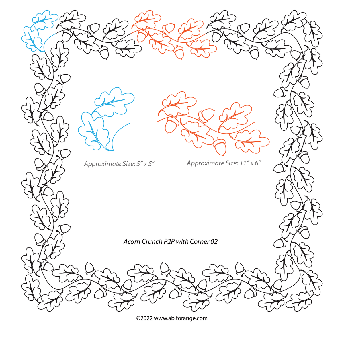 Acorn Crunch (P2P and 02 Corners) - Acorn digital quilting designs for ...