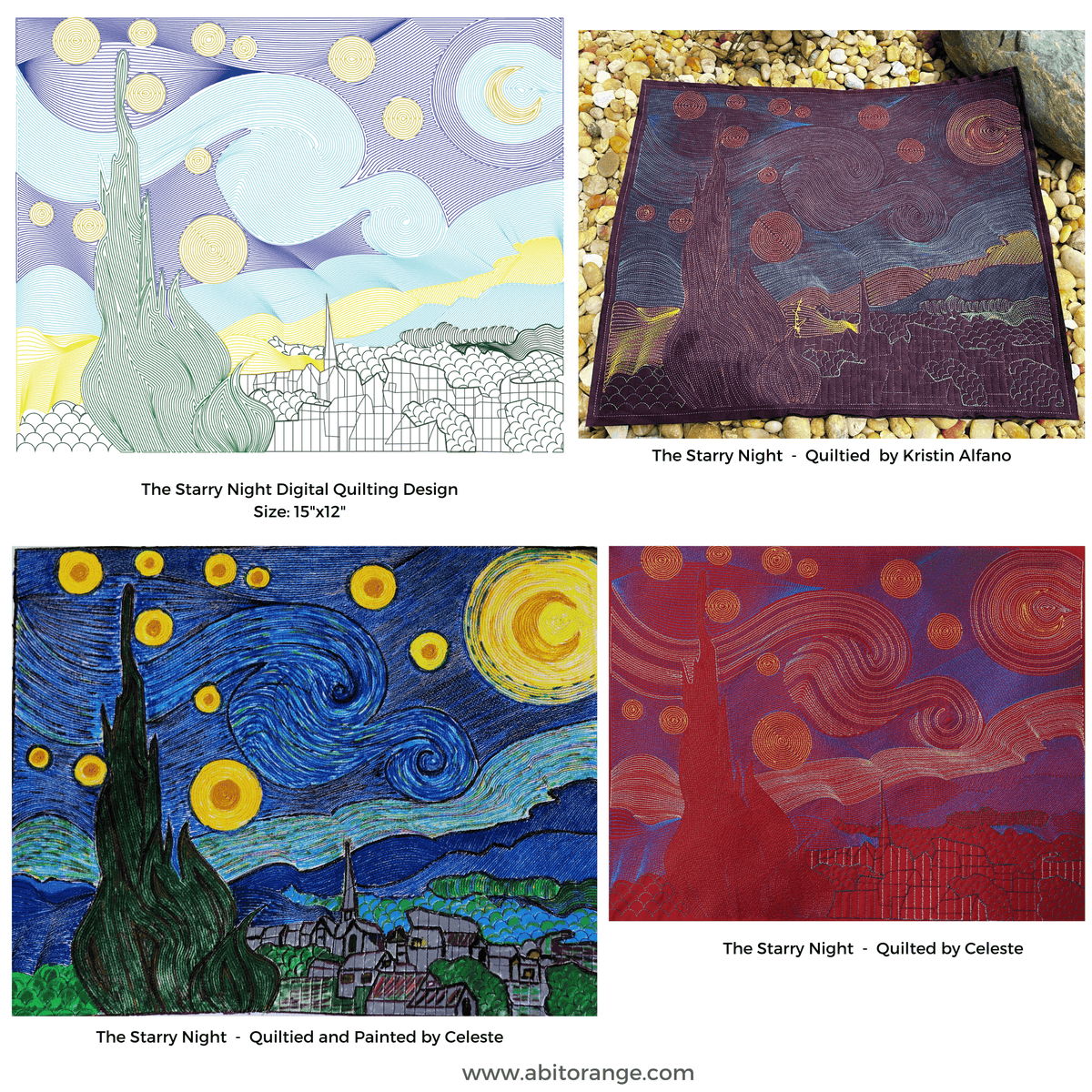 The Starry Night Digital Quilting Pattern/design Set for longarm ...