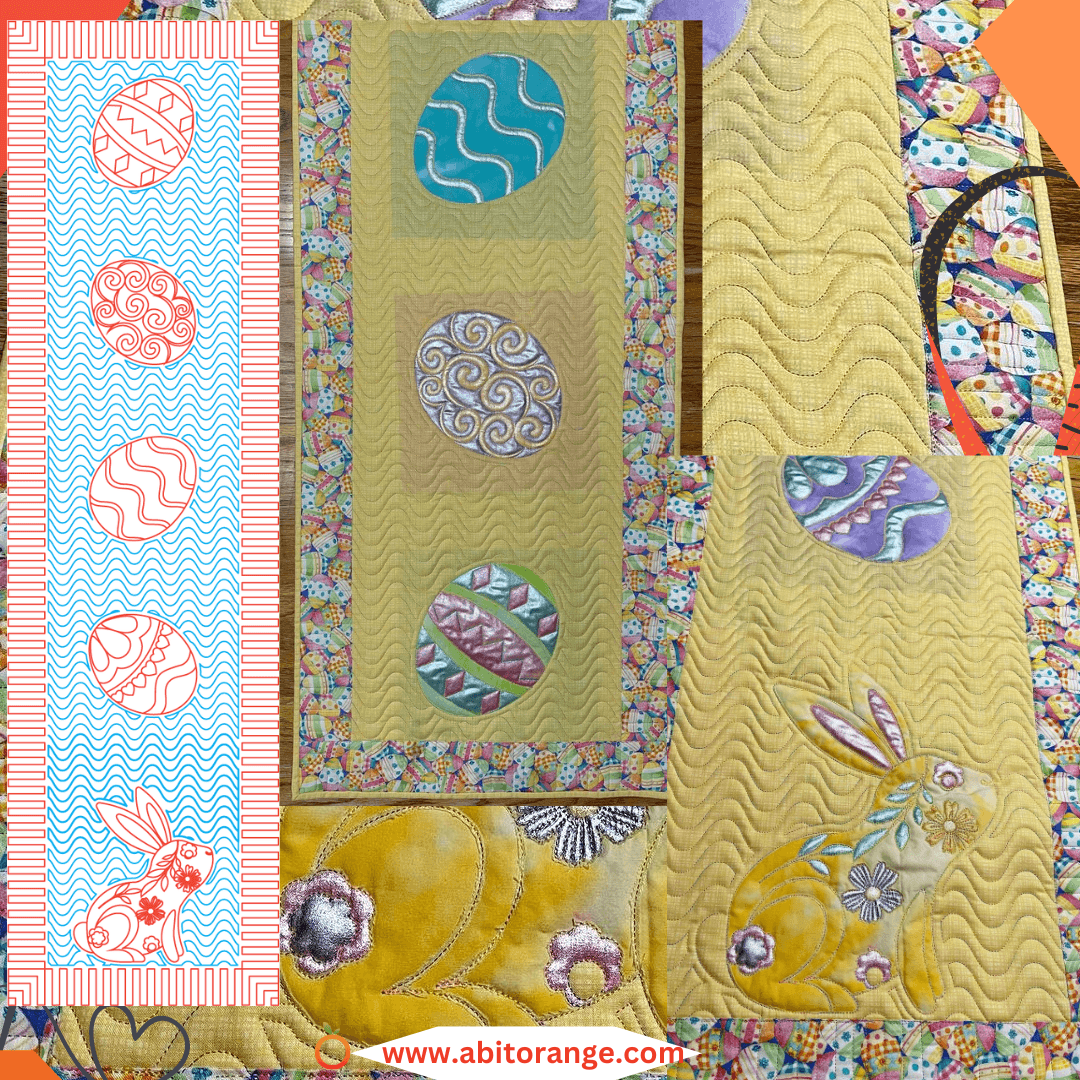 Bunny Table Runner - This Easter, try this table Runner on your longarm ...