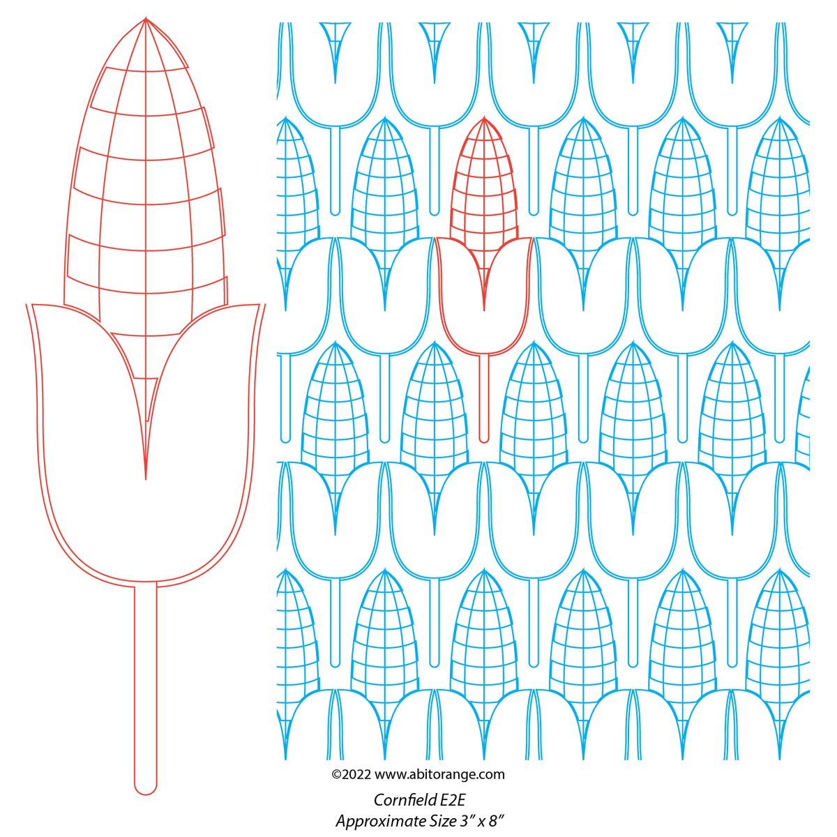 Cornfield E2E & Motif digital quilting design/pattern for longarm ...