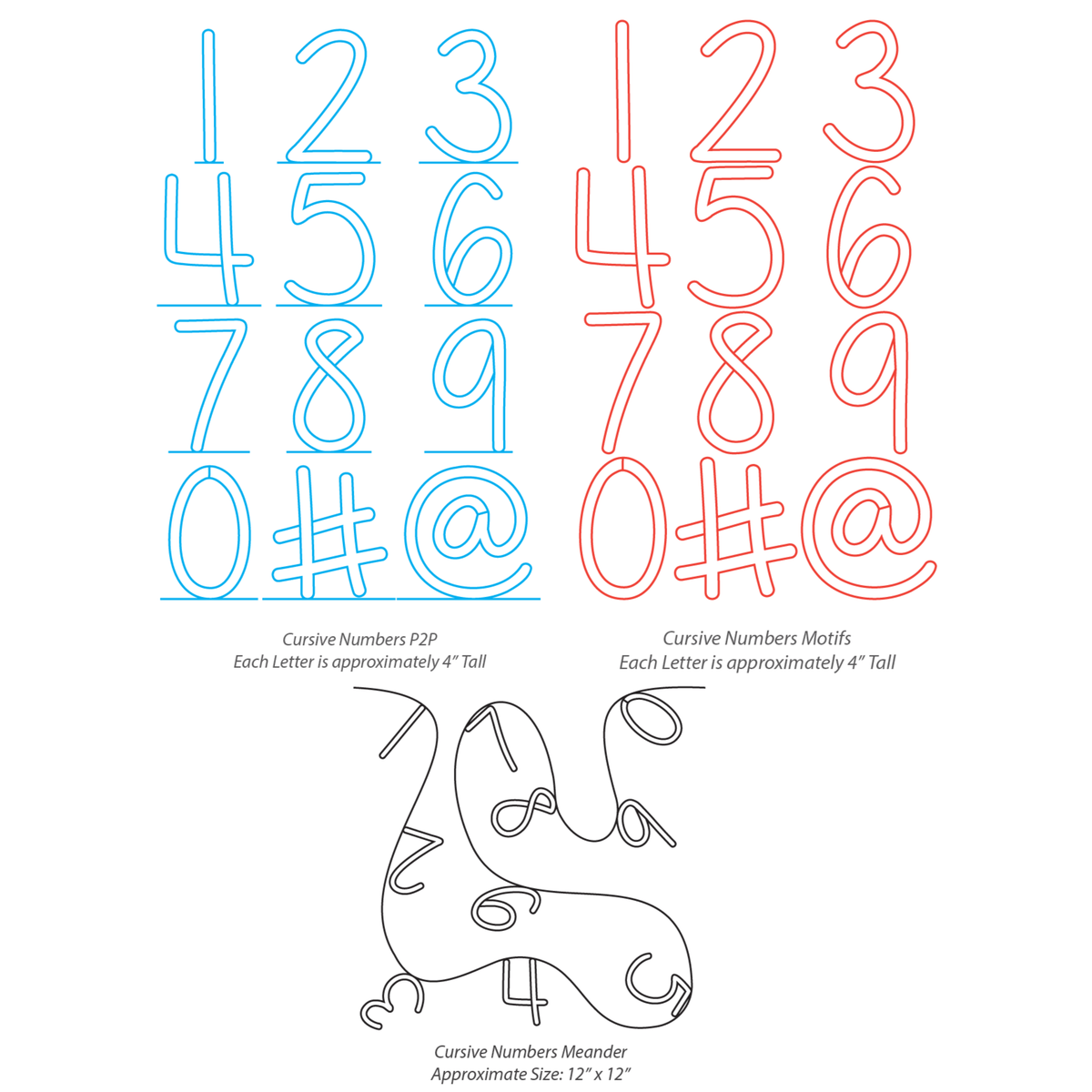 Cursive Numbers SET — A Bit Orange