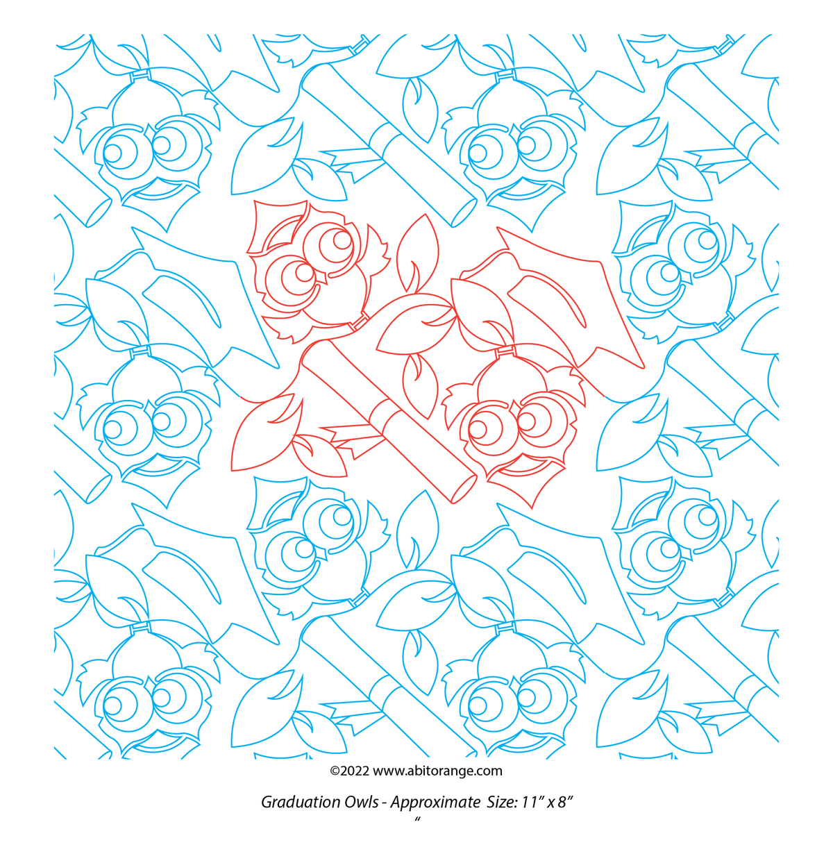 Graduation Owls - E2E digital quilting design/pattern for longarm ...