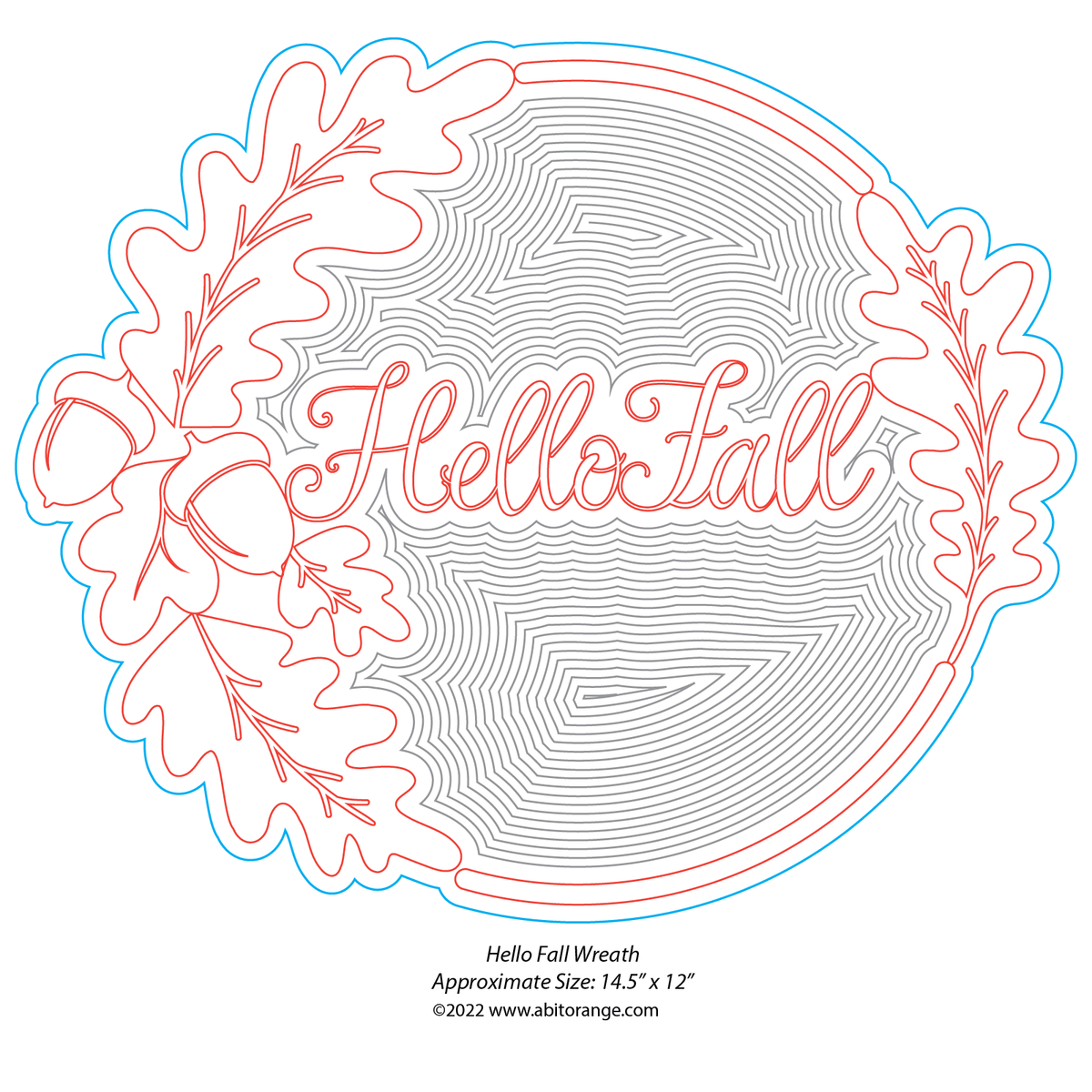 Hello Fall Wreath - Autumn/Harvest or farm theme digital quilting ...