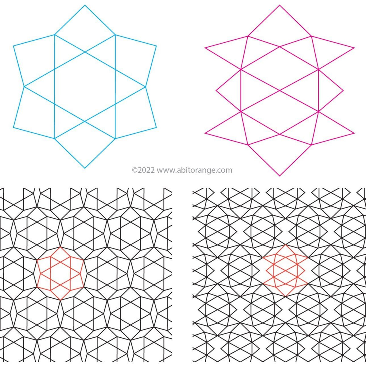 Hexagrams Set (2 Designs) — A Bit Orange